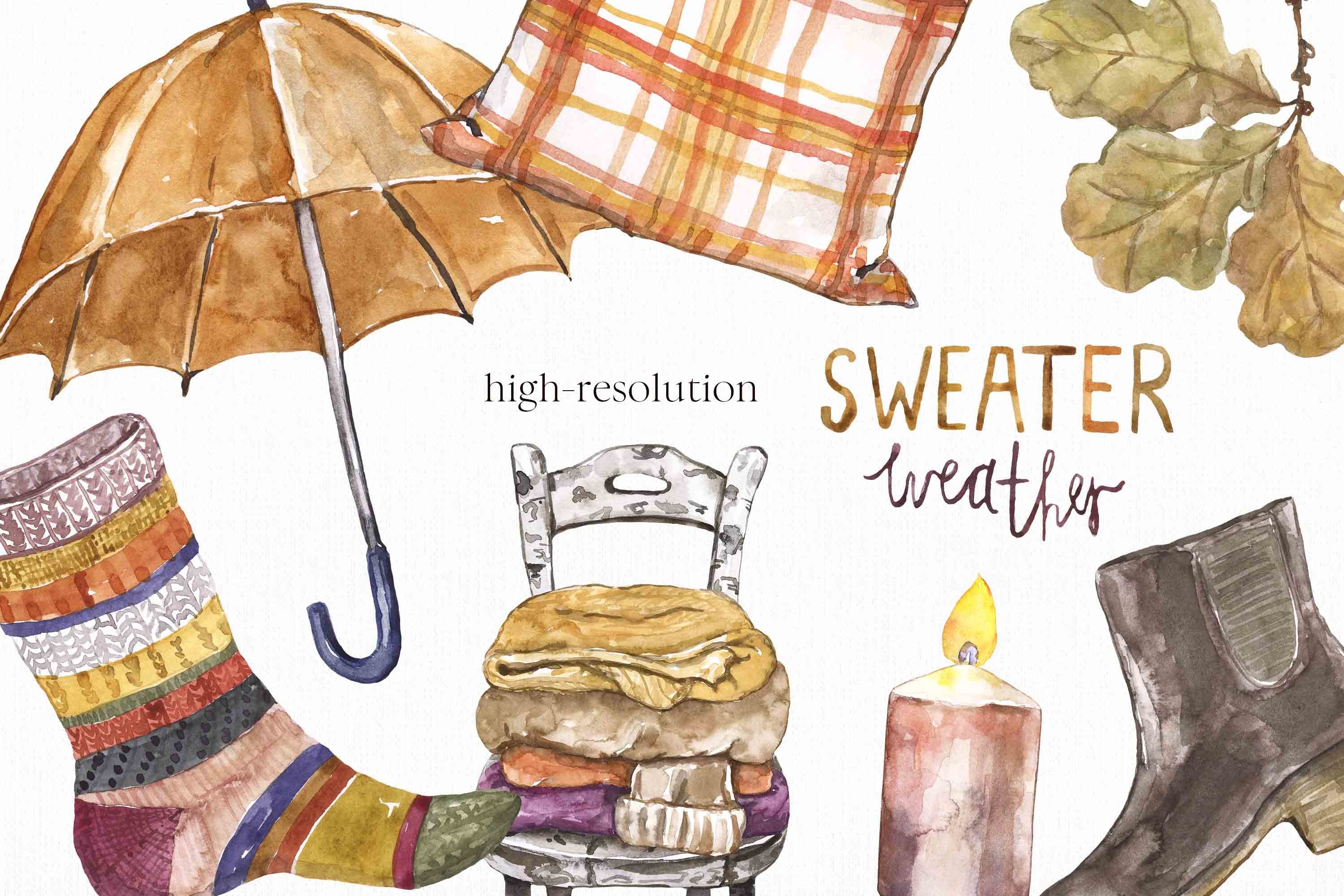 Fall Clipart Watercolor Autumn Cozy Painting Clip art (934890 ...