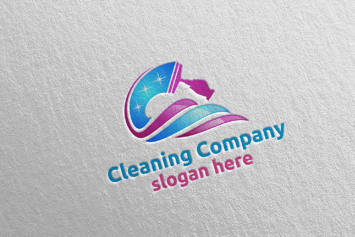 Cleaning Service Vector Logo (68603) | Logos | Design Bundles