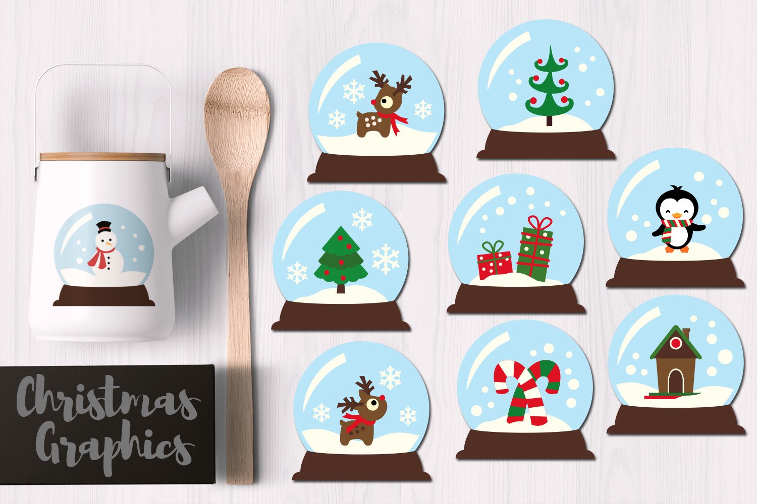 Christmas Snowglobes Clip art Graphics (148945) | Illustrations ...
