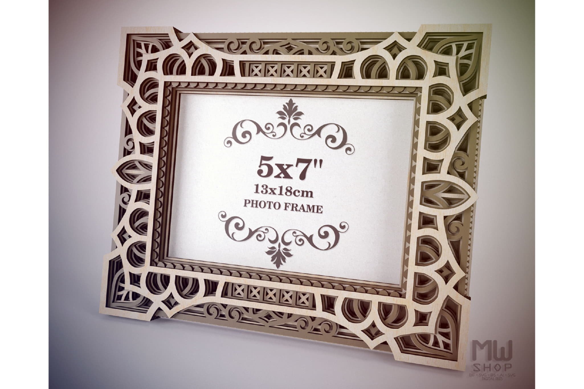 F17 - Multilayer Photo Frame, Laser Cut 5x7 Photo Frame DXF (580018 ...