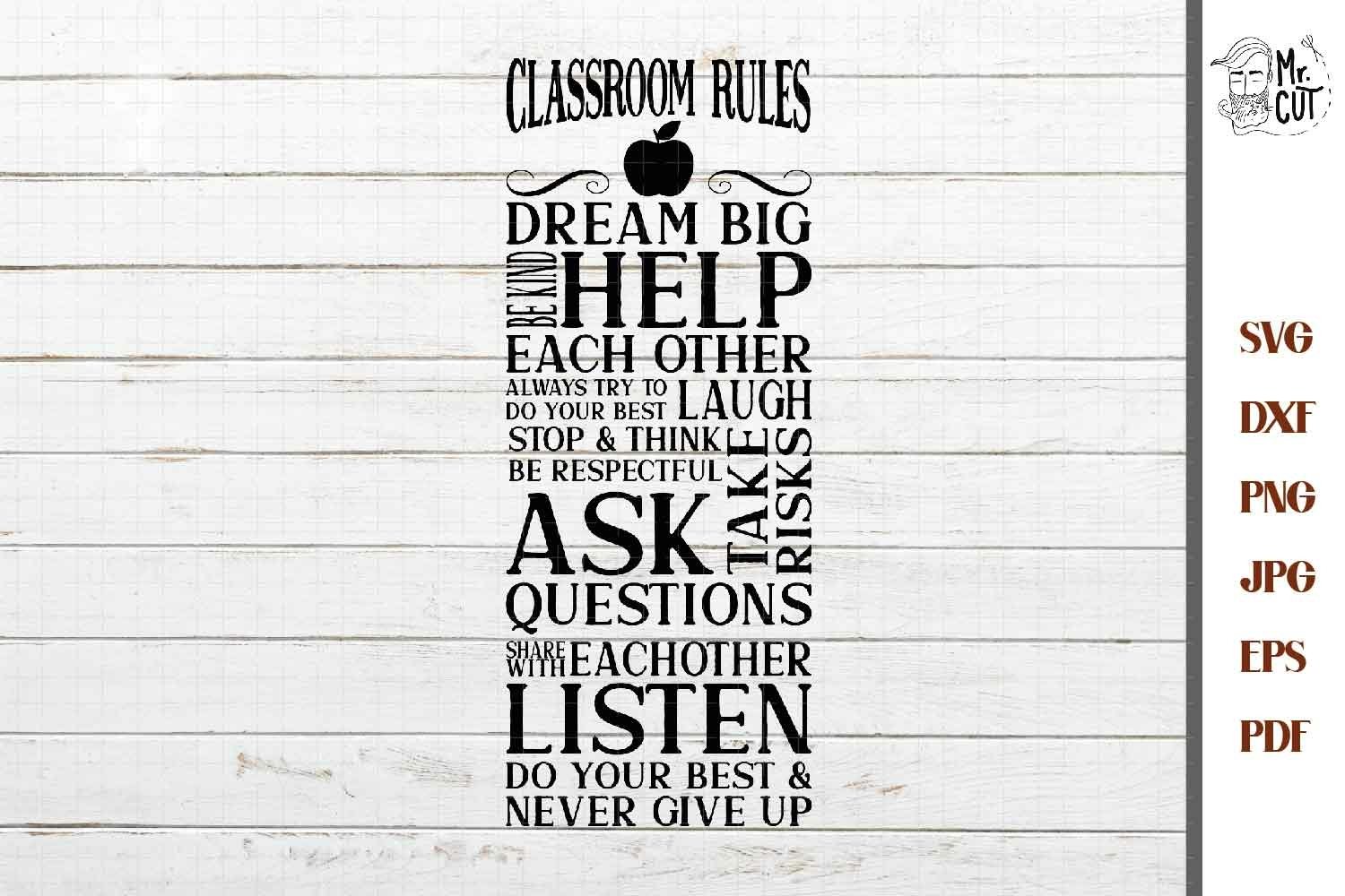 In Our Classroom Back to School Clip Art Poster SVG Teacher Silhouette ...