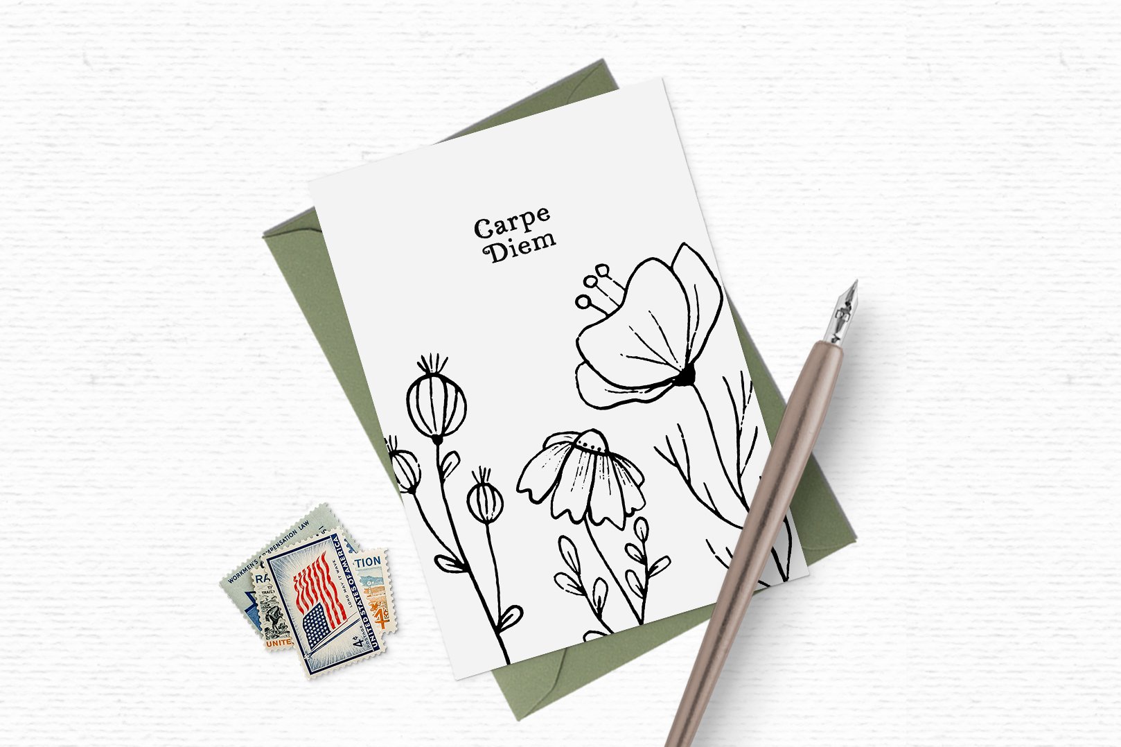 Rustic floral digital stamps | Whimsical doodle clipart