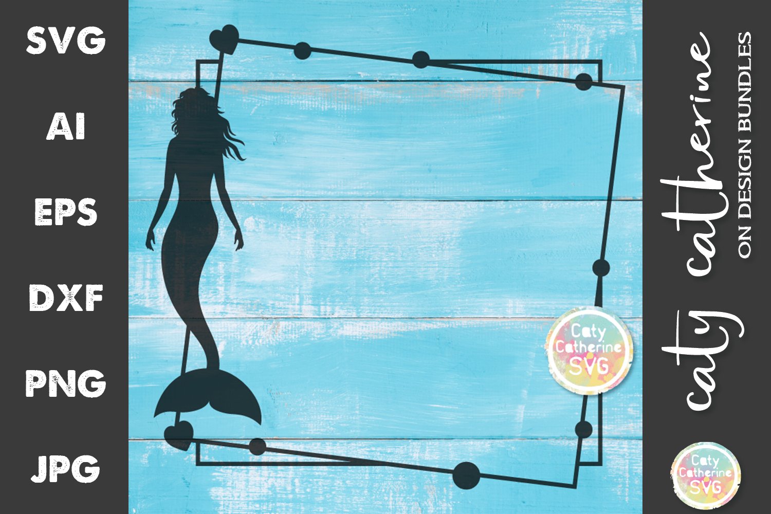 Mermaid Frame Square SVG Cut Files (1083471) | SVGs | Design Bundles