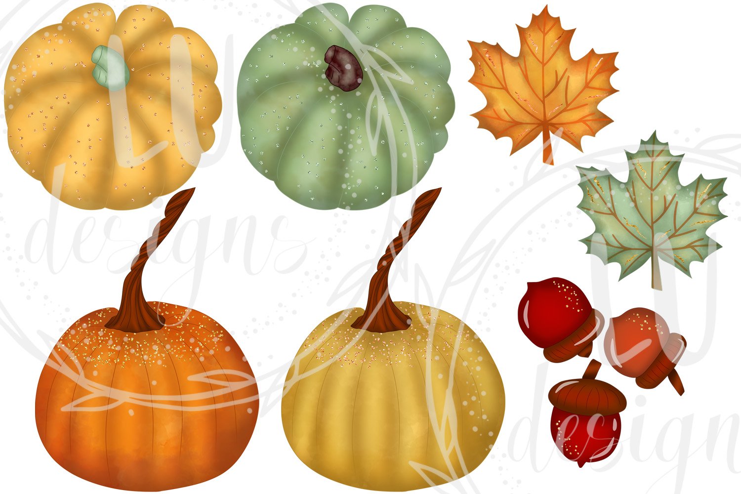 Fall Clipart, Autumn Graphics, Harvest Pumpkins Clipart (140334 ...
