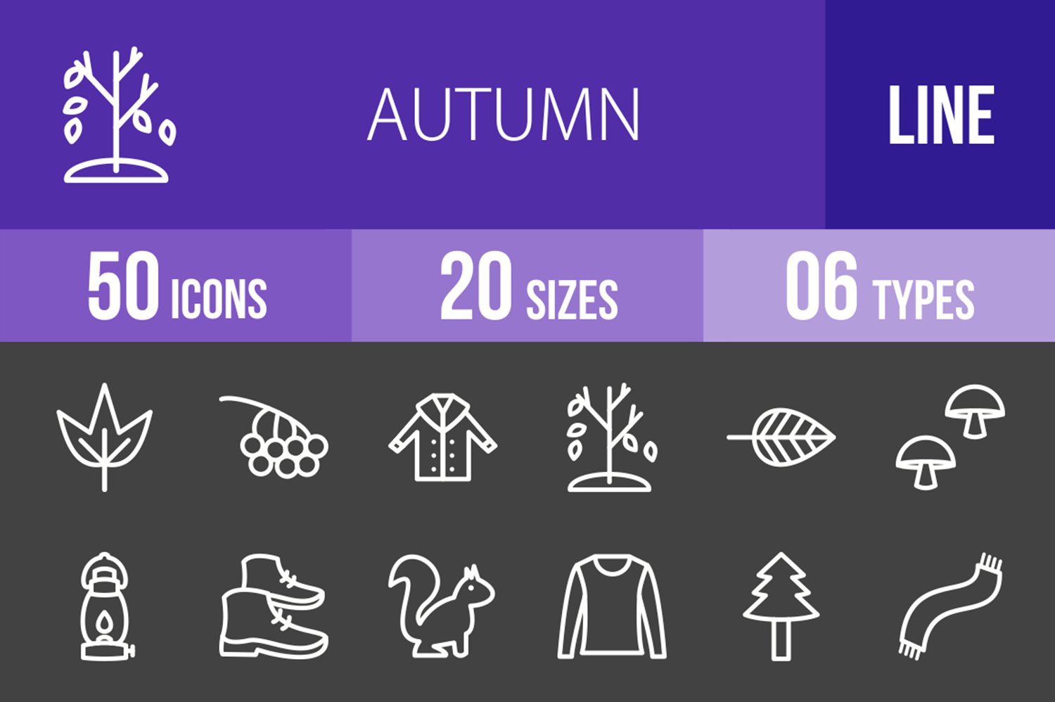 50 Autumn Line Inverted Icons (219096) | Icons | Design Bundles