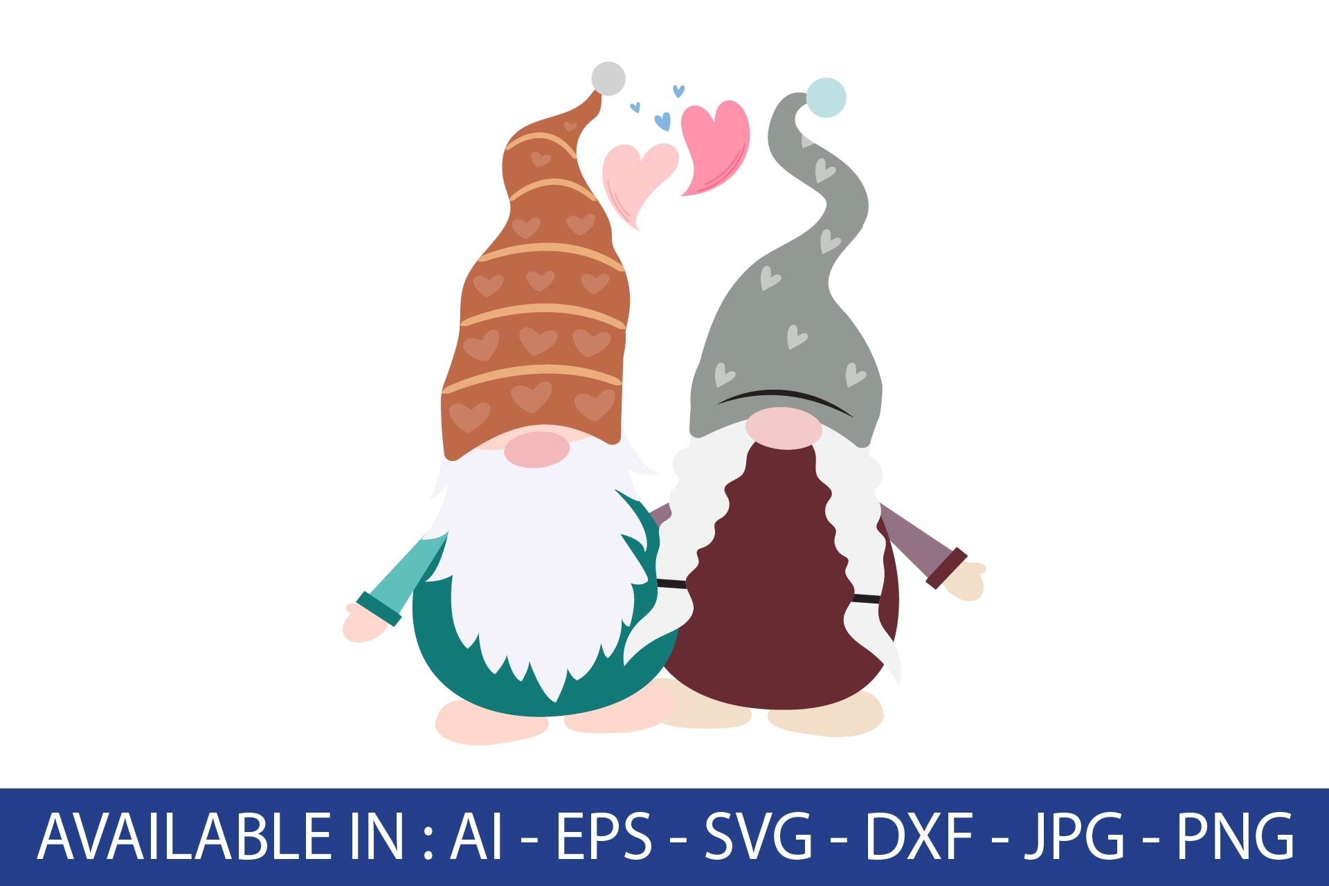 Valentine's Day Gnome Couple (1123759) | Illustrations | Design Bundles