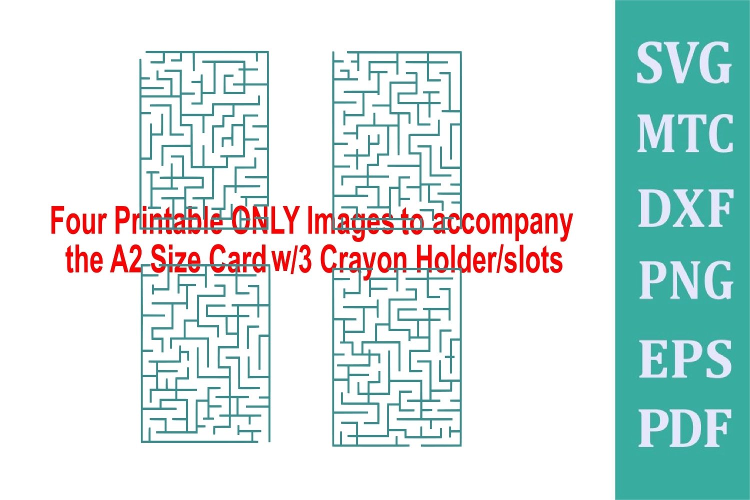 Crayon Holder SQUARE 1 Crayons 4 Maze Games A2 Card (659500) | SVGs ...
