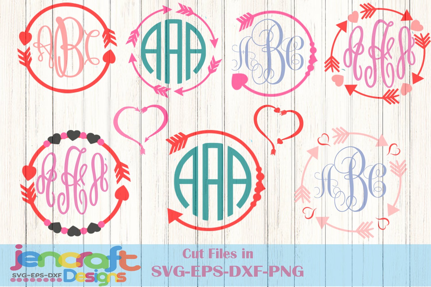 Valentine SVG - Arrow Valentine monogram SVG Frames (149358) | Cut ...
