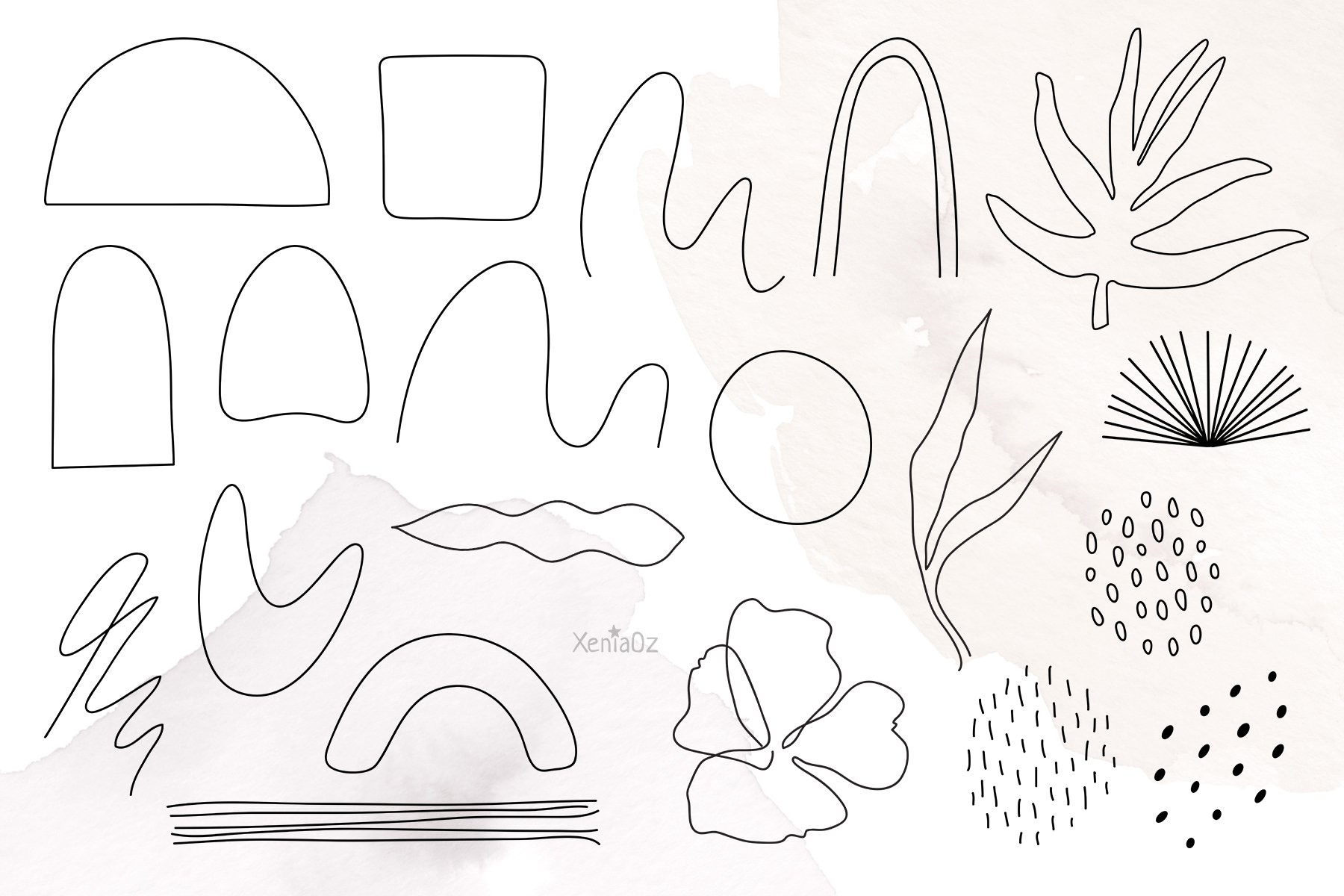 Abstract Watercolor Clipart. Neutral Design Elements. PNG (725935 ...