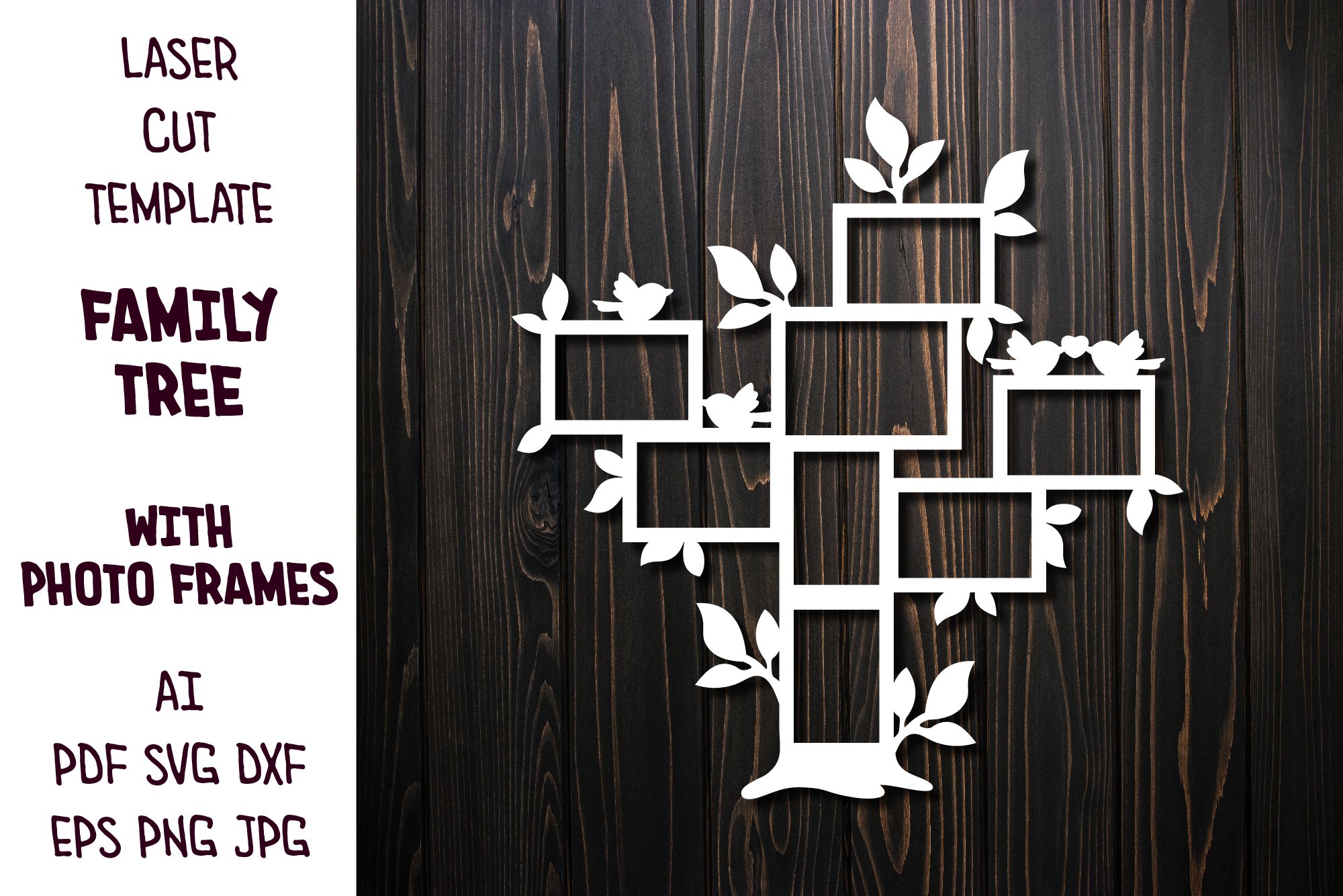 Frame for Family Photos, Family Tree SVG, Tree SVG Cut File (1126273 ...
