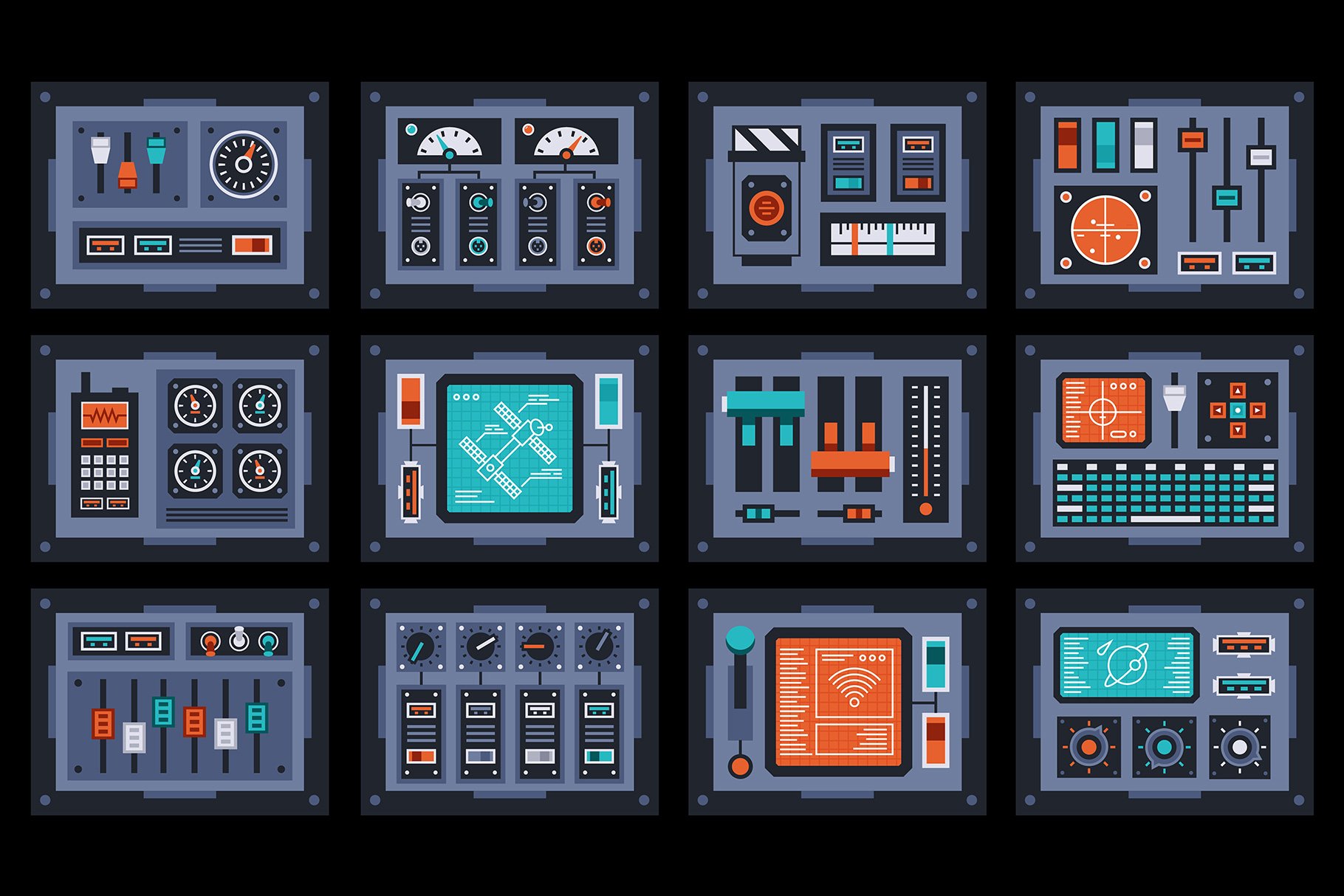 Spaceship Control Panel Clipart