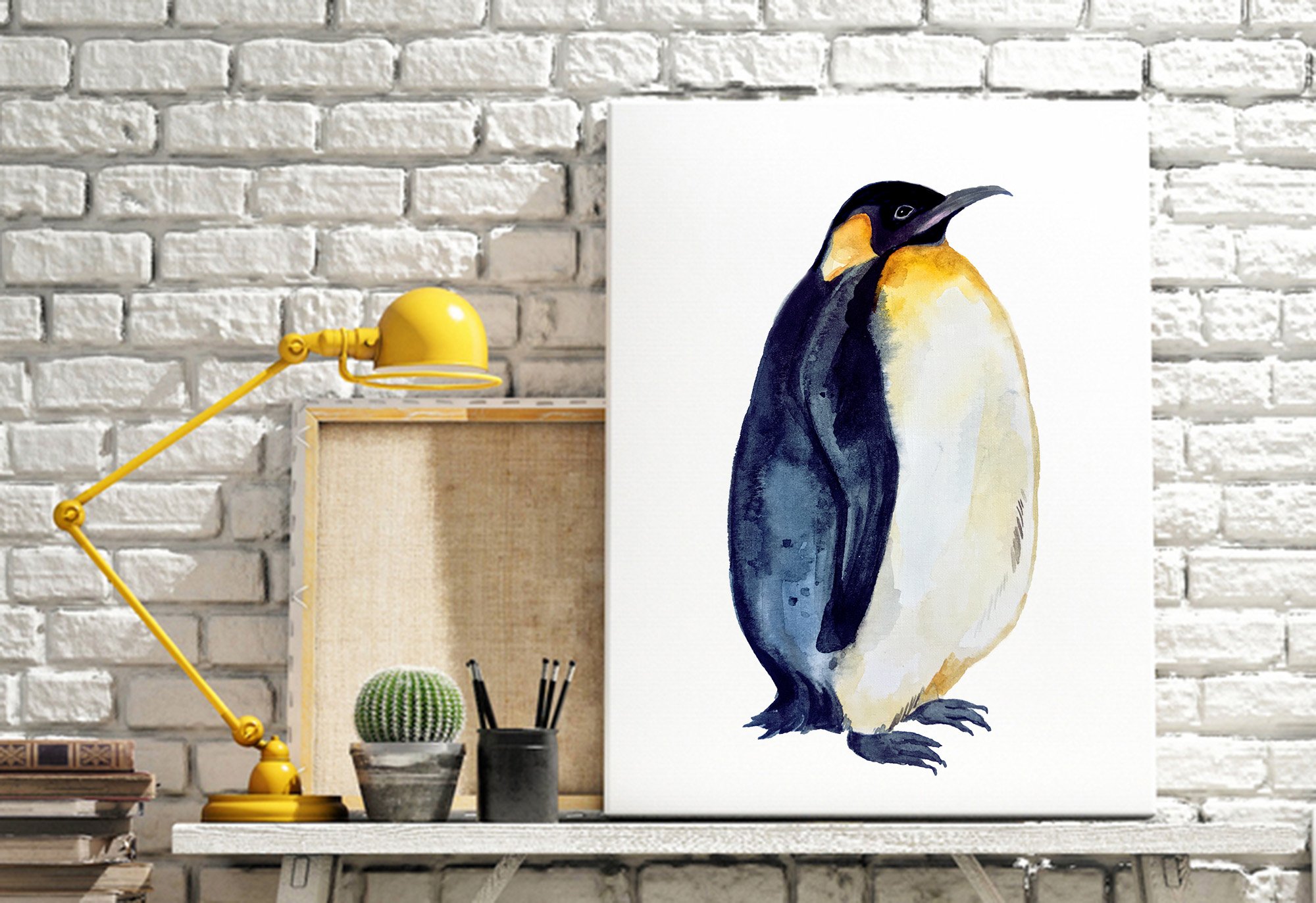 Watercolor clipart. Hand painted animal cute set penguins. (1243816 ...