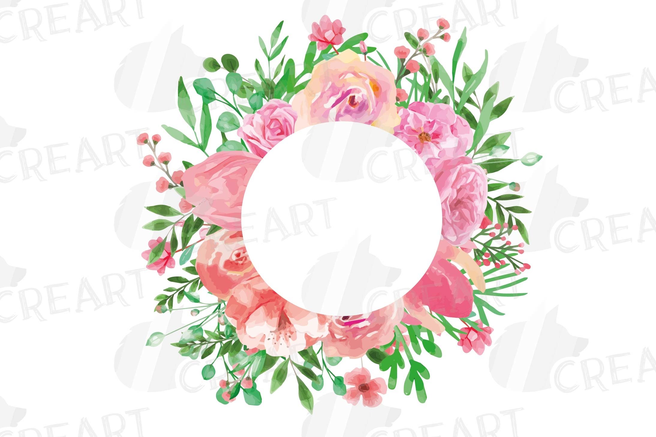Watercolor elegant pink floral borders, elegant pink wedding (235925 ...