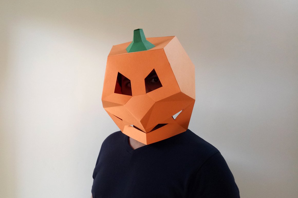 DIY Pumpkin Mask - 3d papercraft (37241) | Printables | Design Bundles