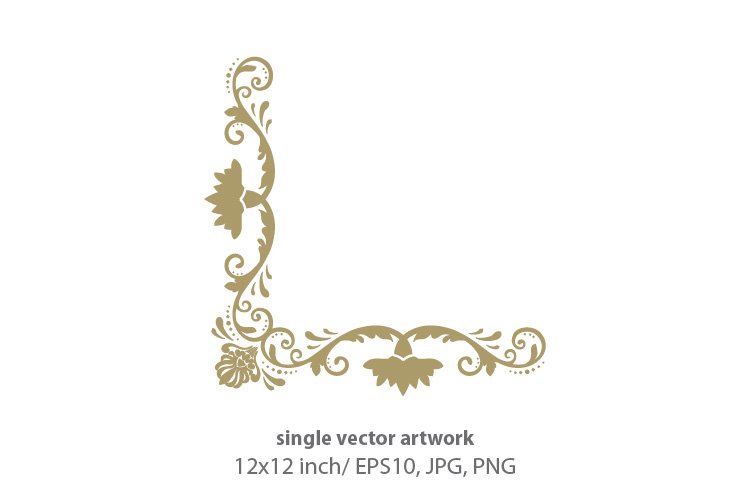 Scroll Lotus Frame (689598) | Illustrations | Design Bundles