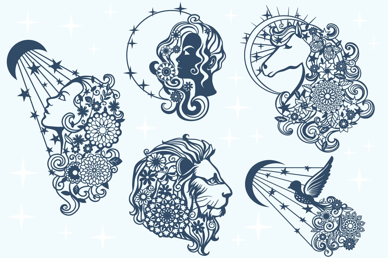 Fairytale Papercut Bundle - 16 SVG cut files (809748) | Paper Cutting ...