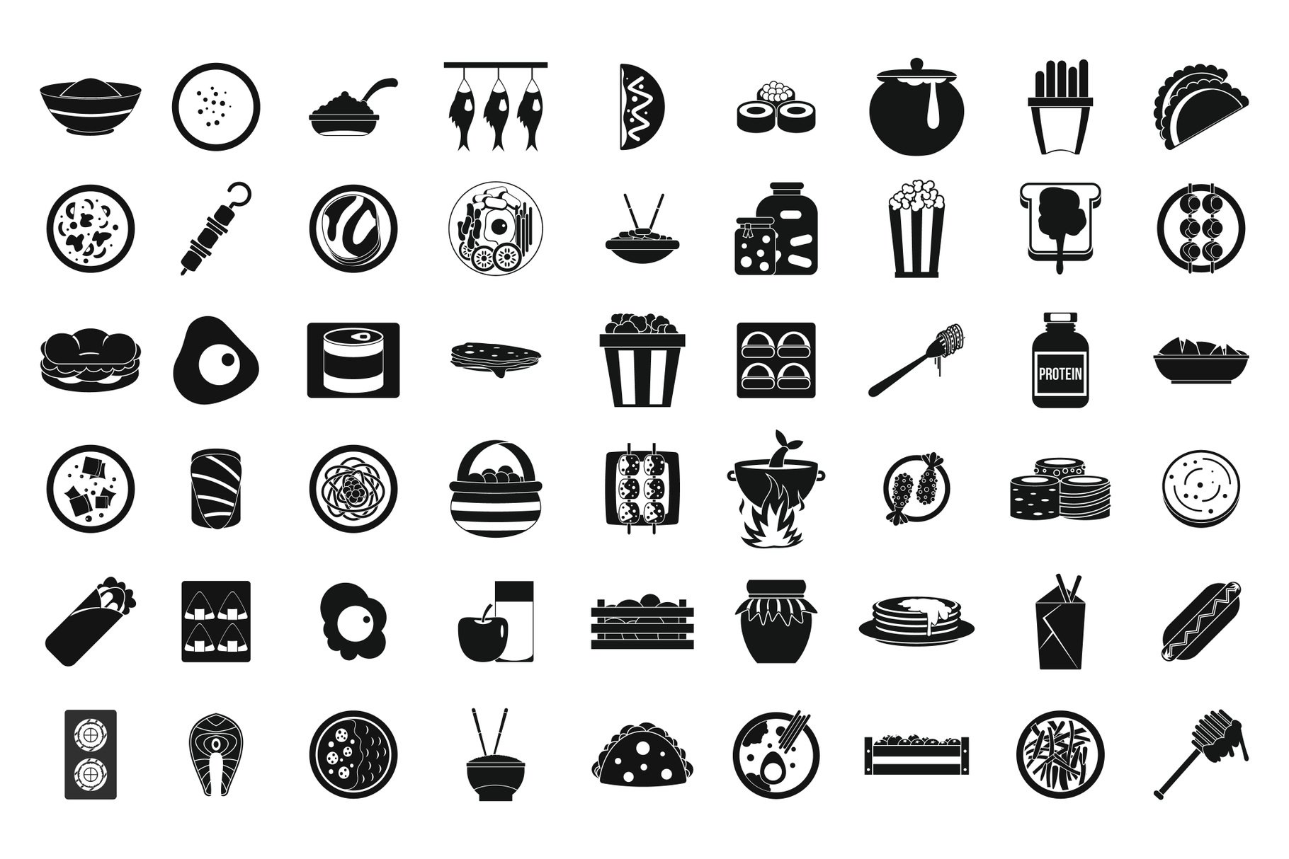 Food icon set, simple style (370196) | Icons | Design Bundles