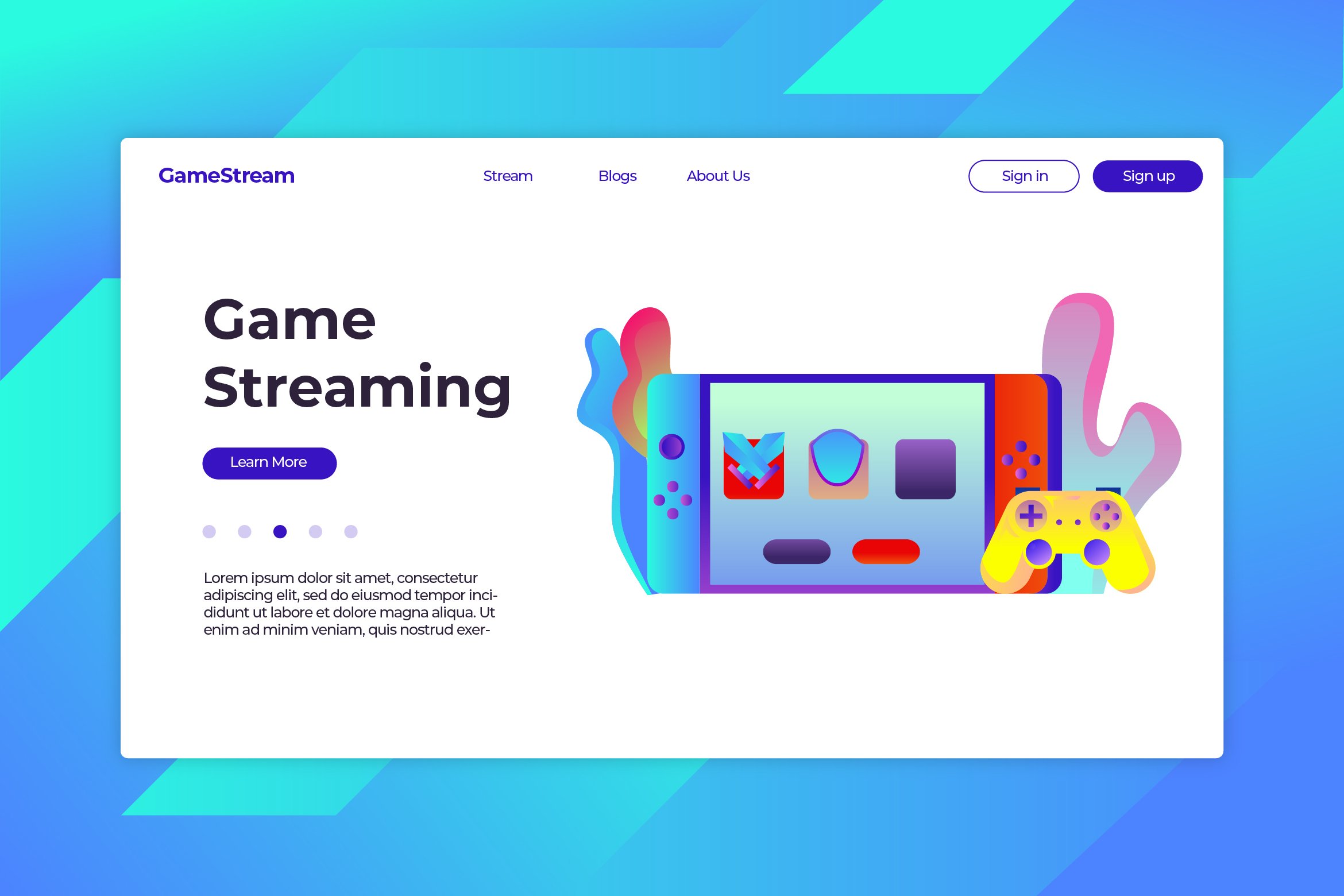 Game Streaming - Hero Header & Landing Page