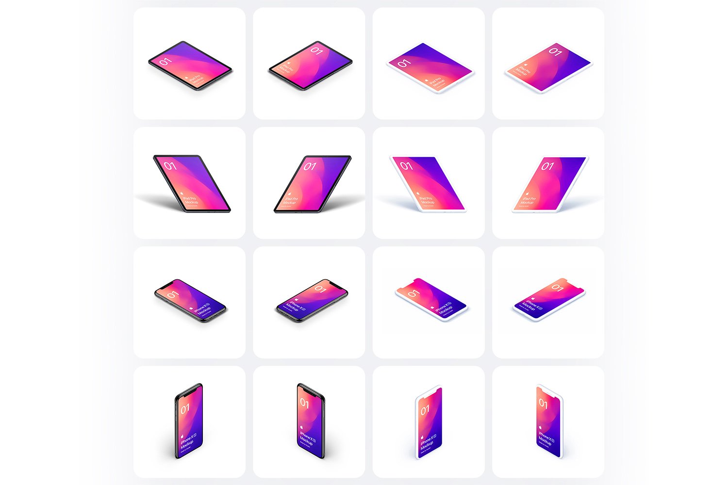 Apple 7 Devices Isometric Mockups - PSD (175253) | Mockups | Design Bundles