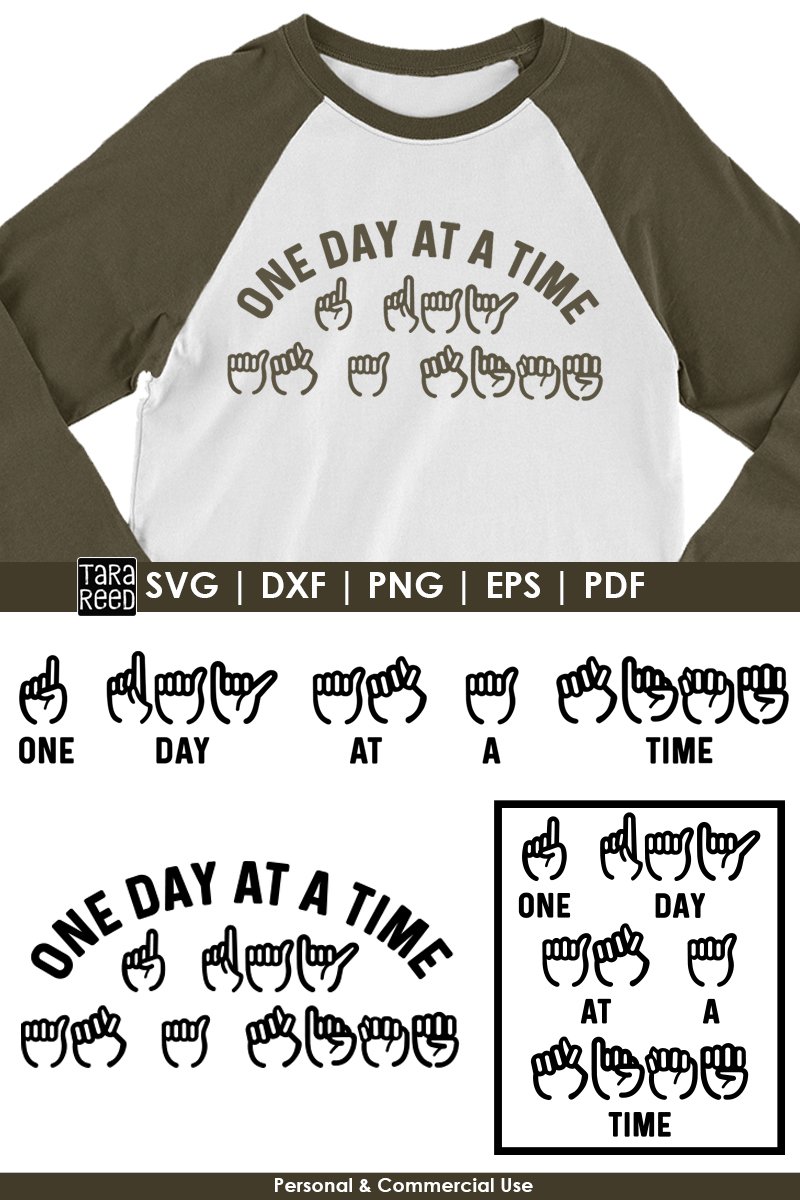 ASL - One Day at a Time - Sign Language SVG & Cut Files (481336) | Cut ...