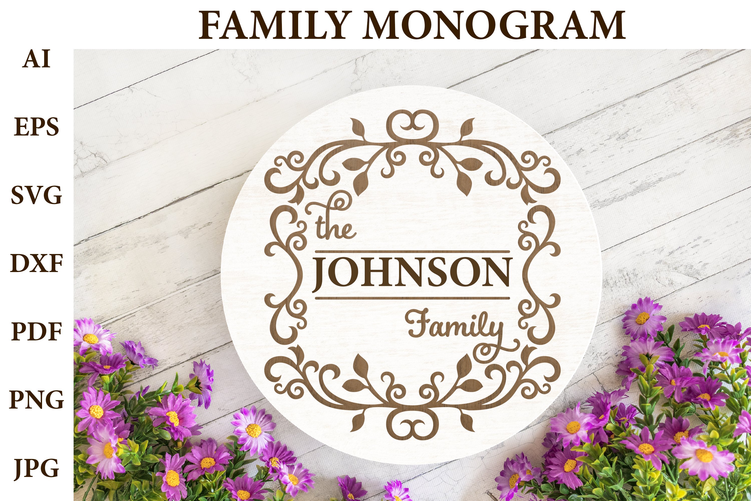 Family Monogram SVG, Family Monogram Wreath, Monogram SVG