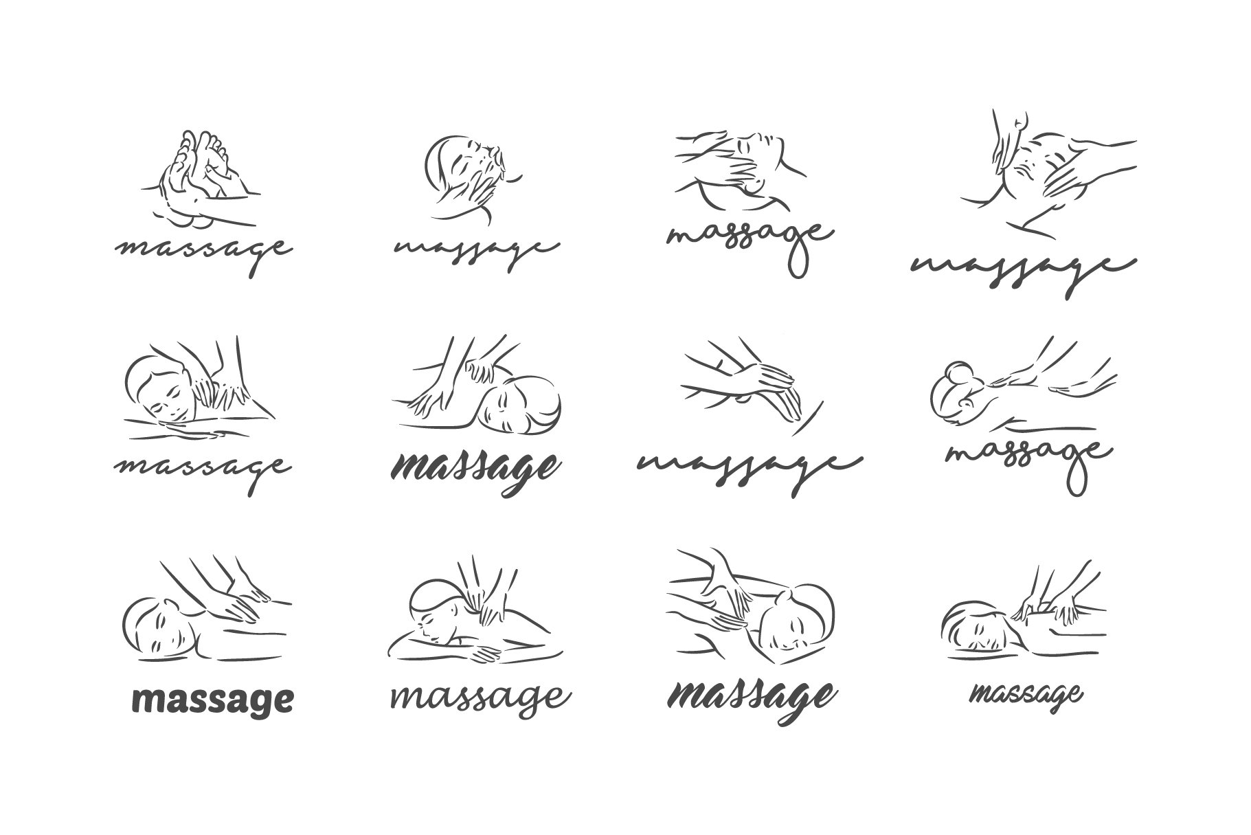 Massage body relax vector illustration set (275267) | Illustrations ...