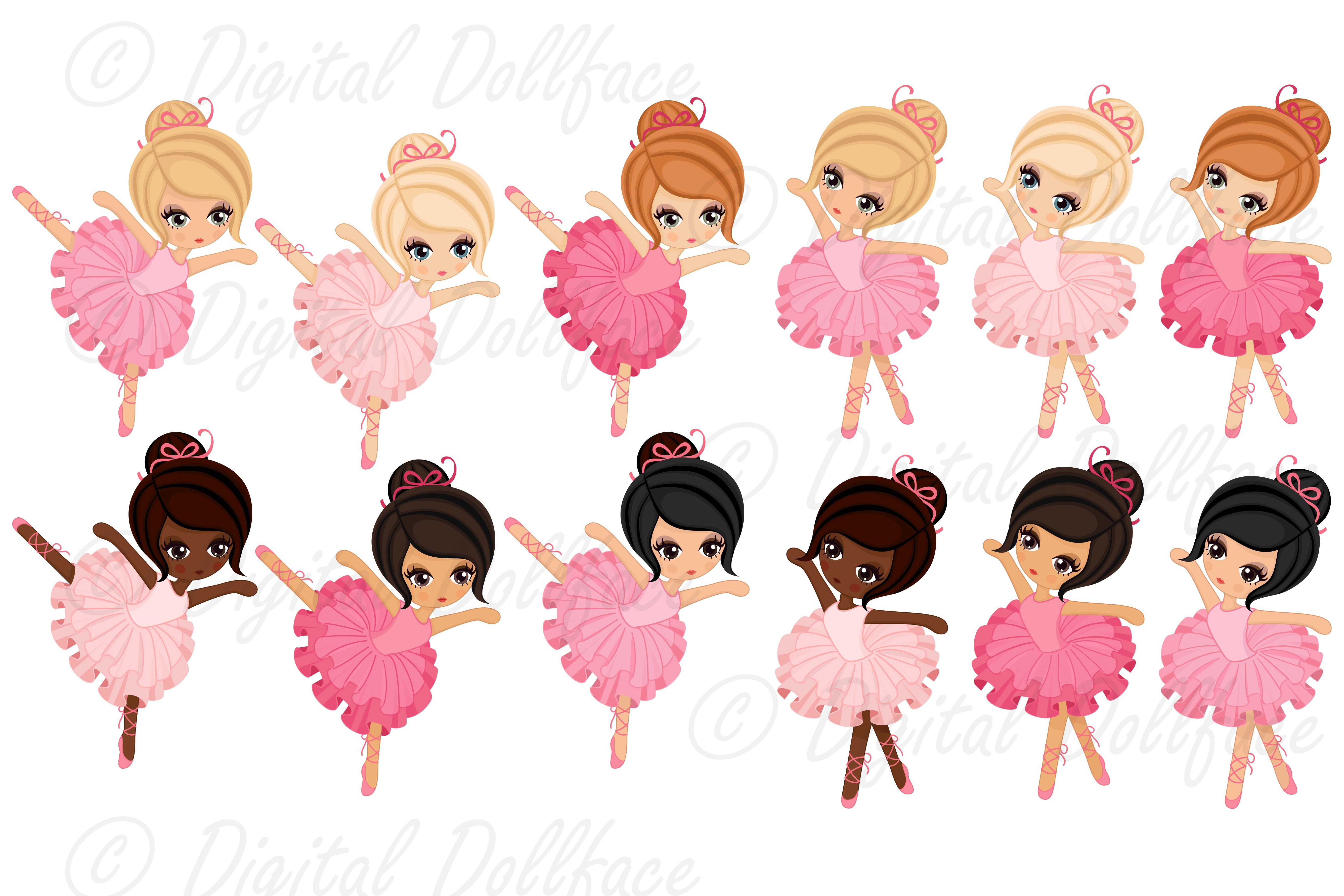 Pink Ballerina Clip Art Images (75190) | Illustrations | Design Bundles
