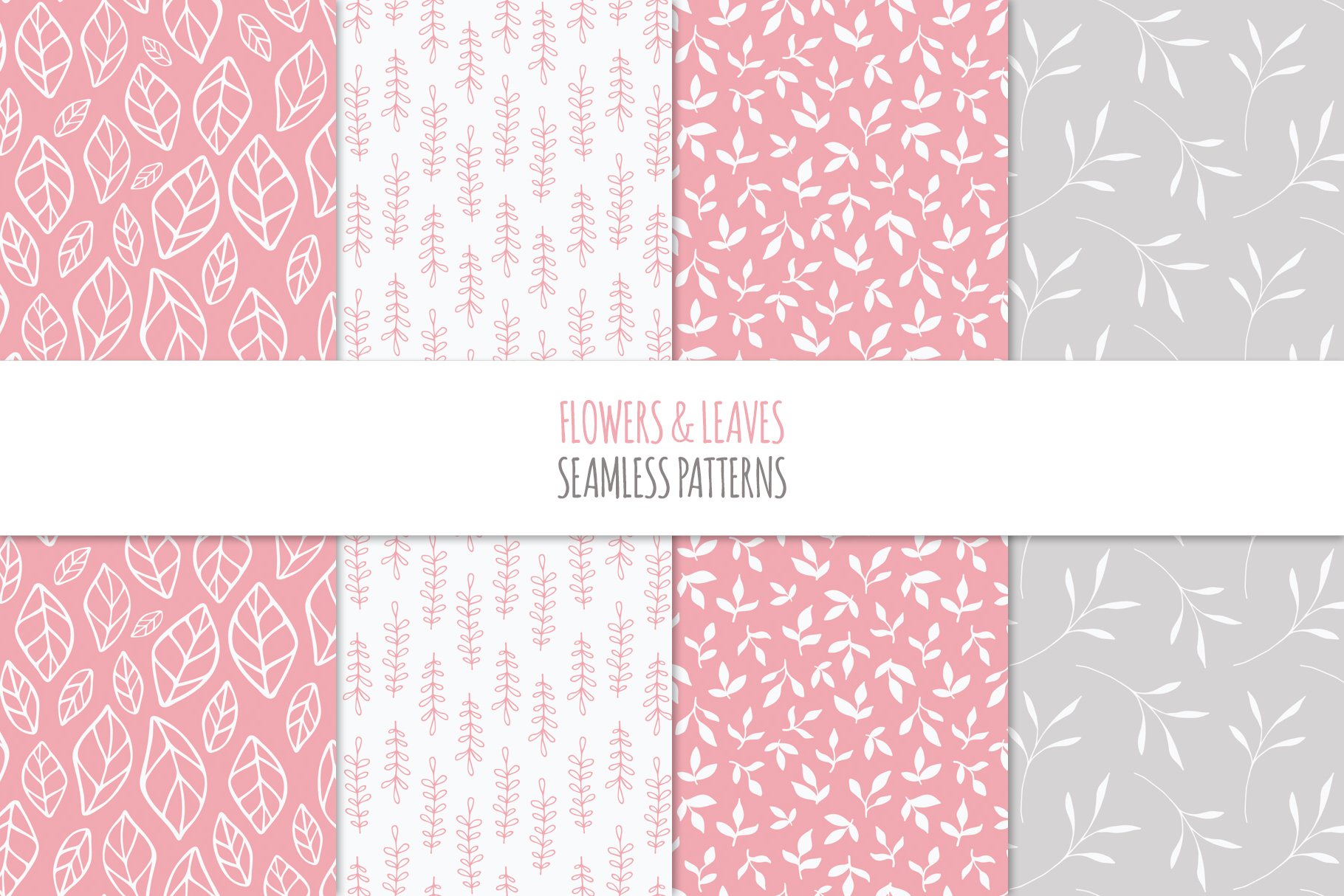 Floral Seamless Patterns - Pink (90718) | Patterns | Design Bundles