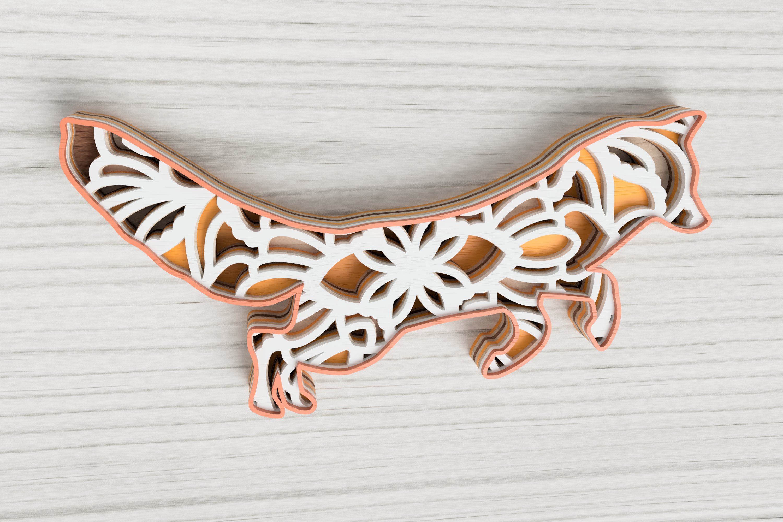 Animal laser cut file - Fox Mandala