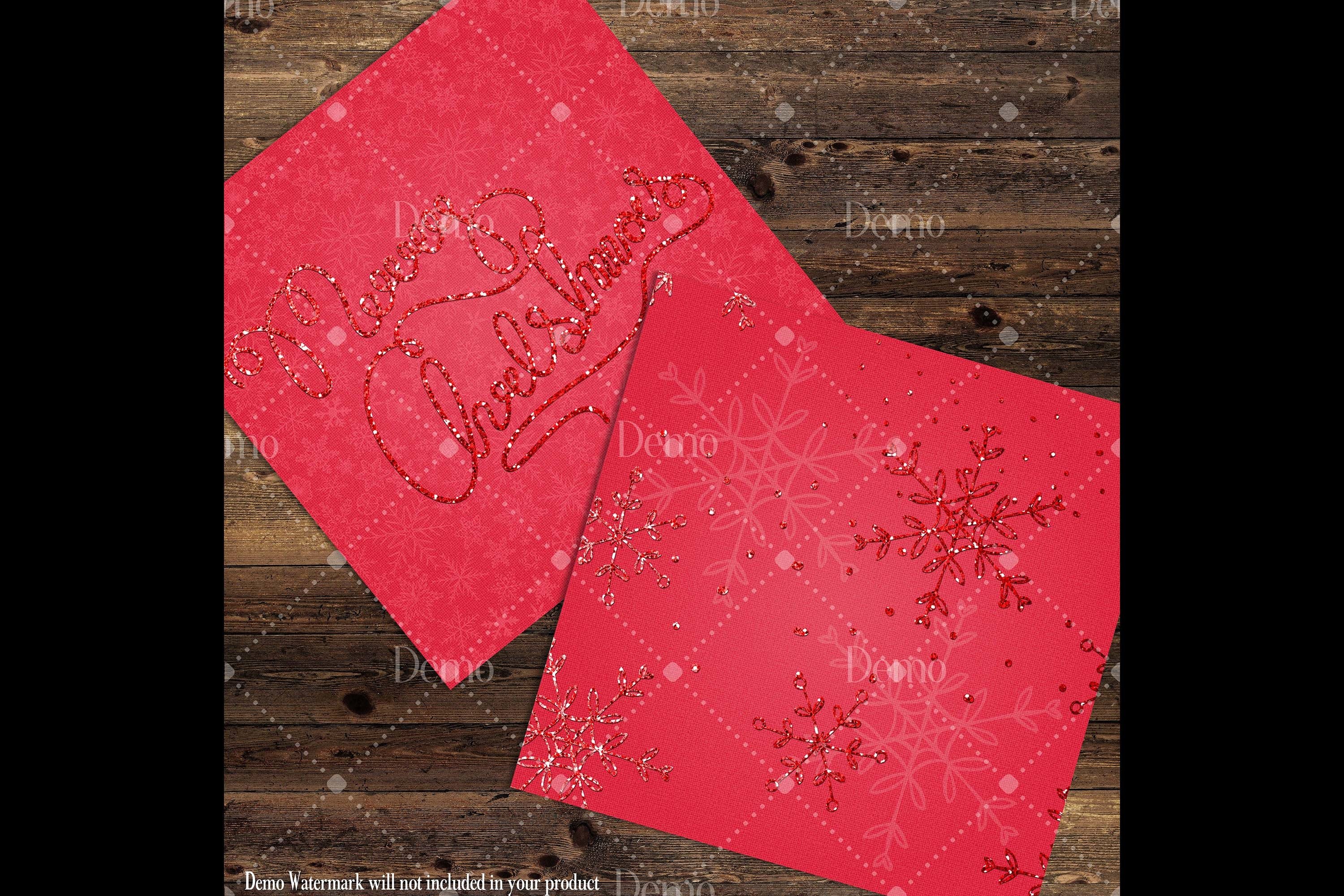 16 Red Glitter Christmas Printable Digital Papers 12 x 12 in (153007 ...
