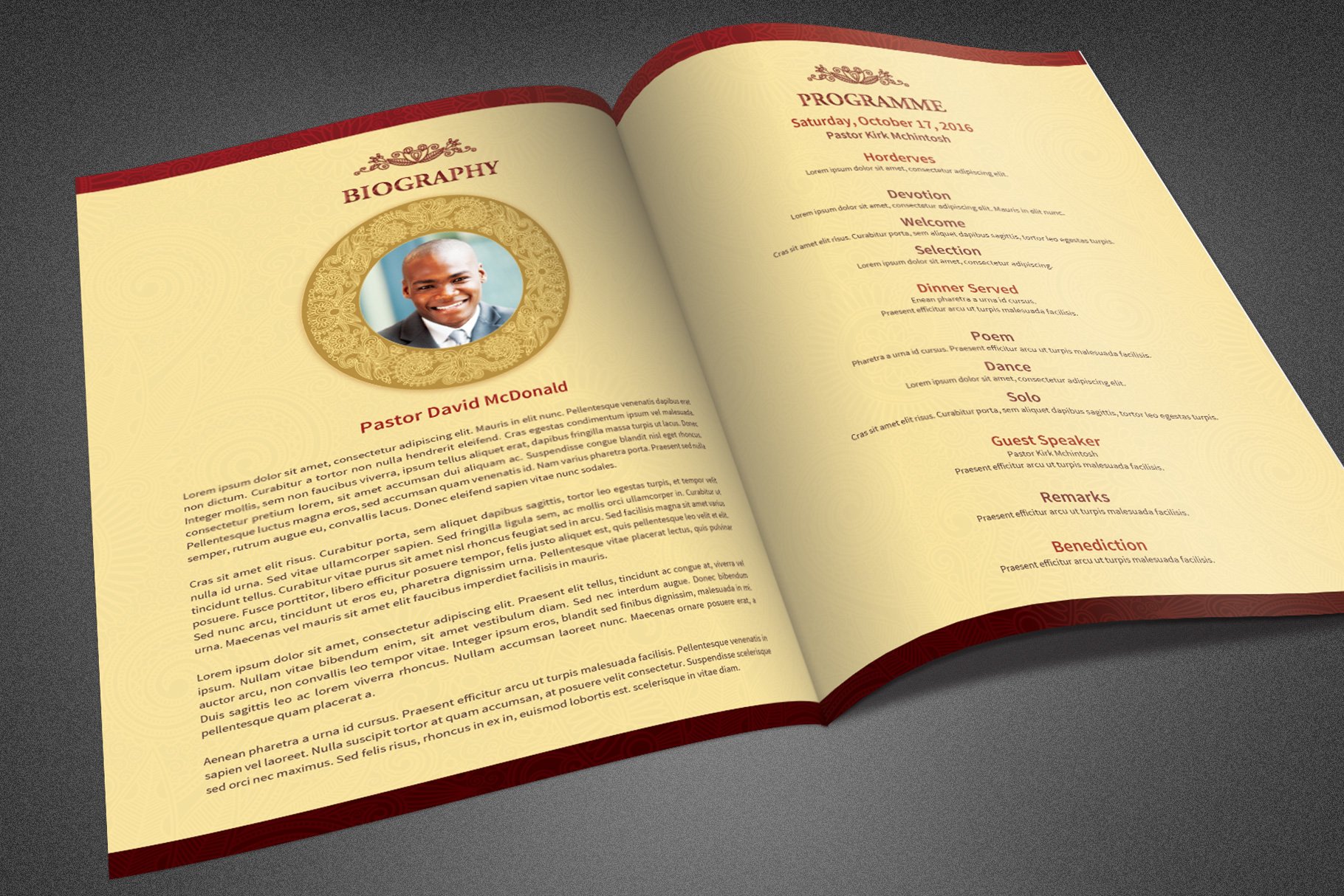 Pastor Appreciation Program Template 345740 Brochures Design Bundles
