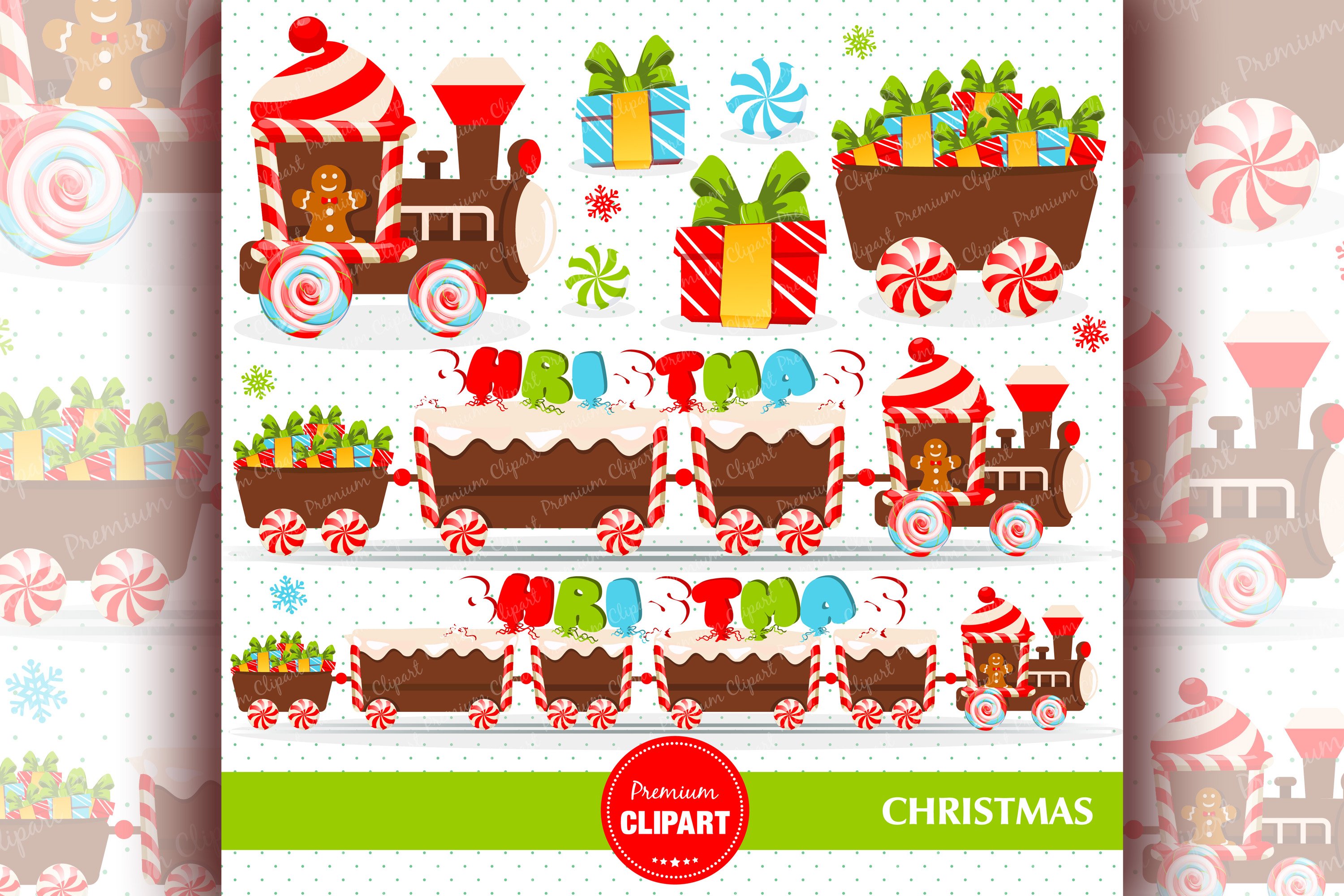 Christmas Train Clipart