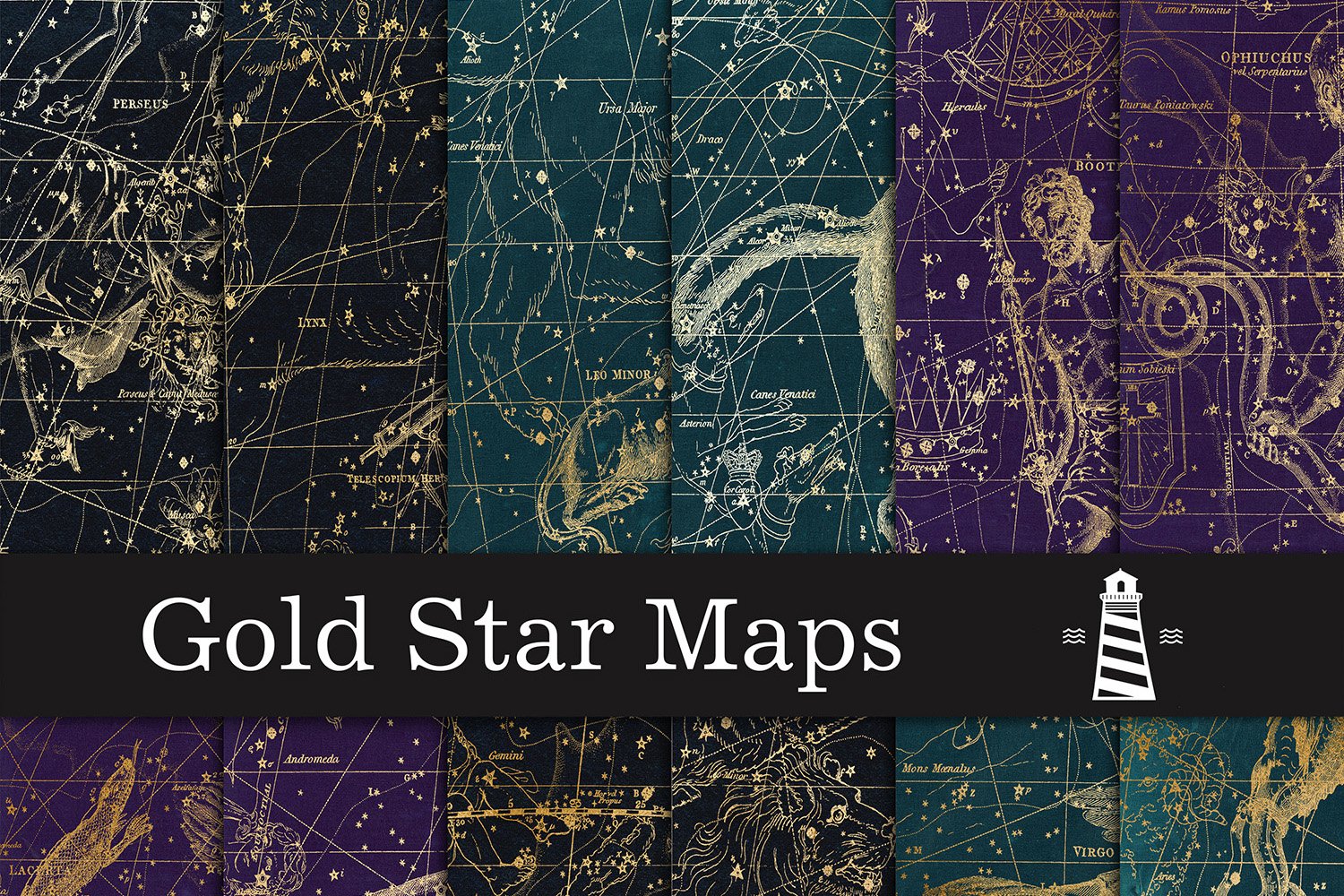 Gold Star Map Backgrounds (109991) | Backgrounds | Design Bundles