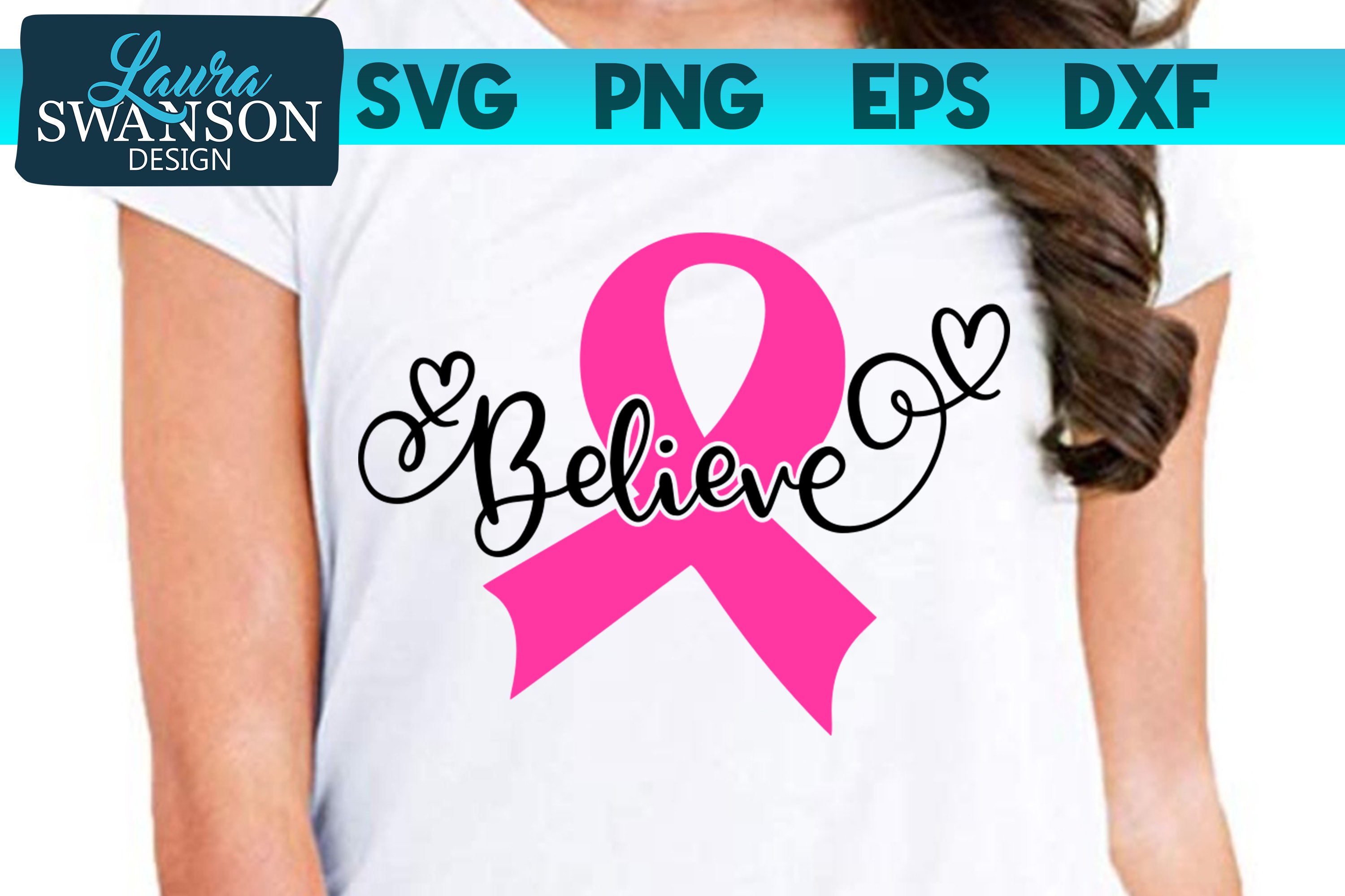 Believe Cancer Awareness Ribbon SVG, PNG, EPS, DXF (367994) | Cut Files ...
