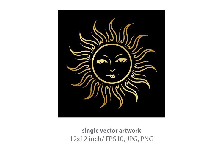 golden sun - single vector artwork (679148) | Vectors | Design Bundles