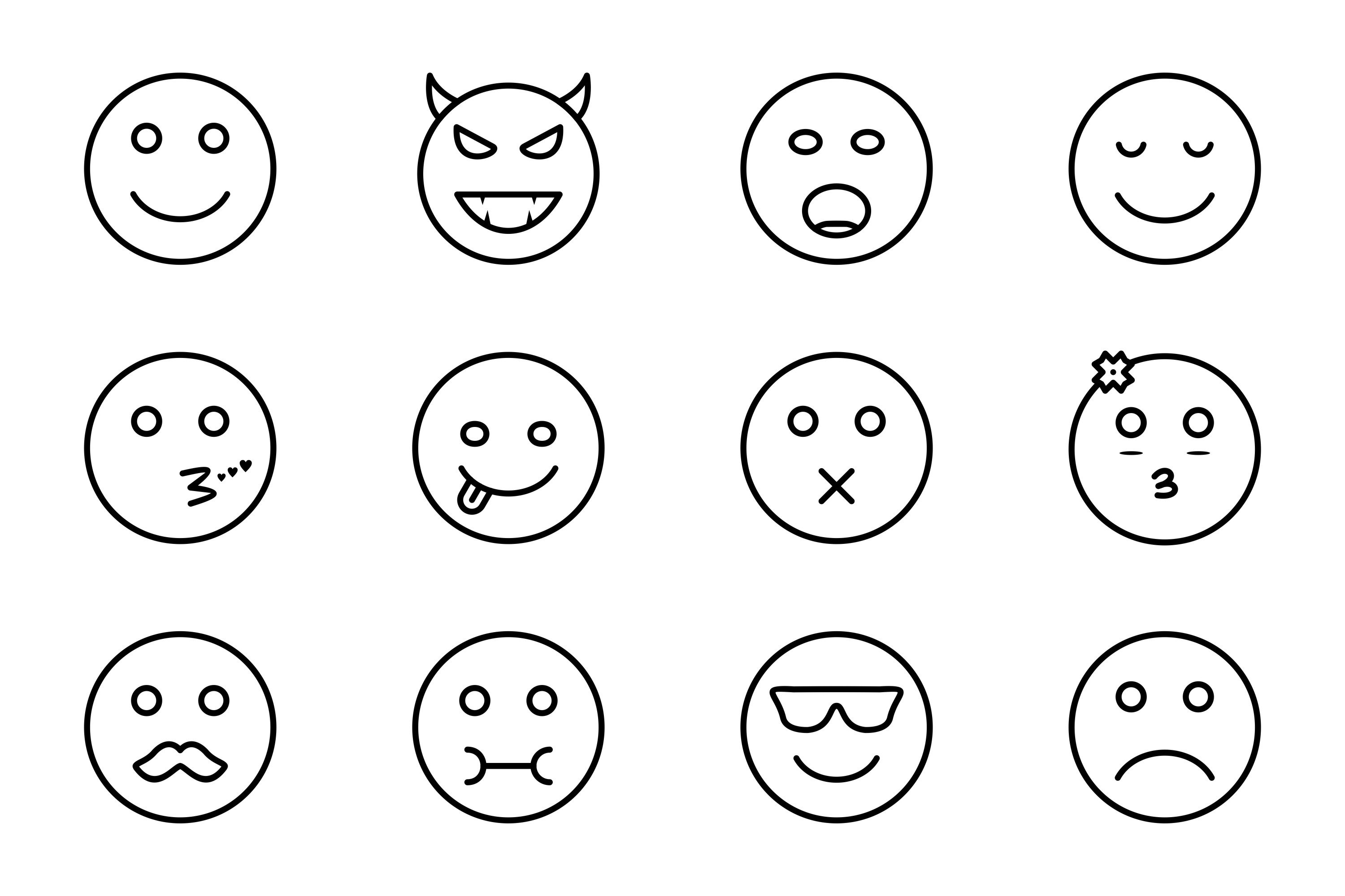 Set Of Emojis and Emoticons Icons (468937) | Icons | Design Bundles