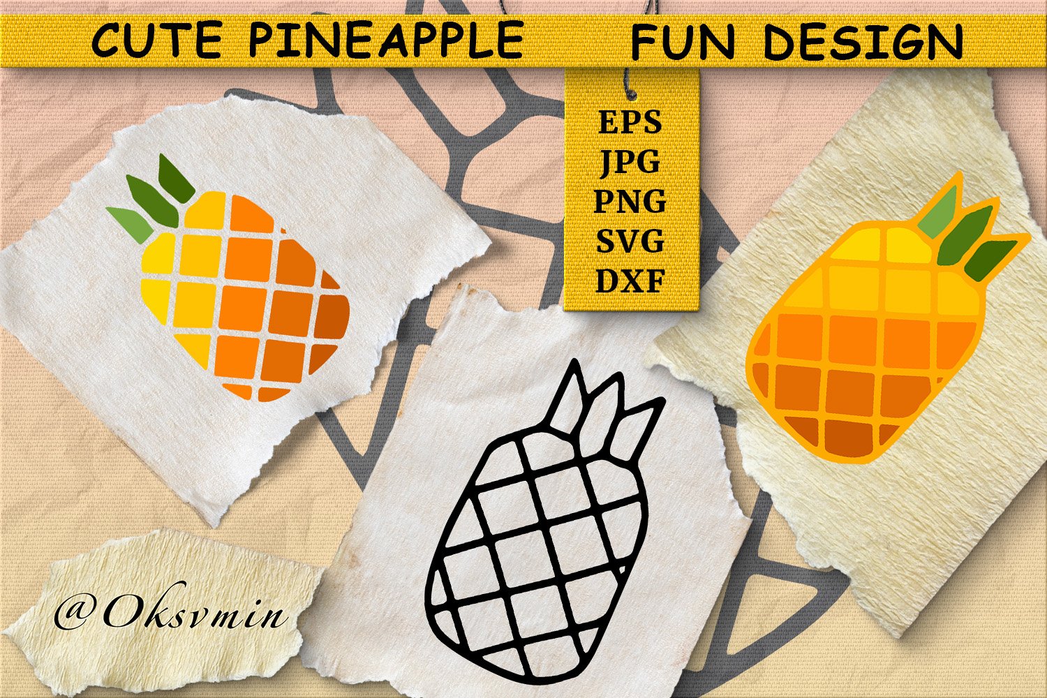 Cute Pineapple SVG | Fun design| Funny summer Illustration (654729) | SVGs | Design Bundles