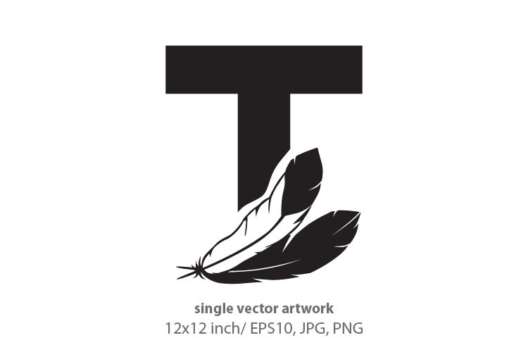 Feathers, letter t (690731) | Vectors | Design Bundles