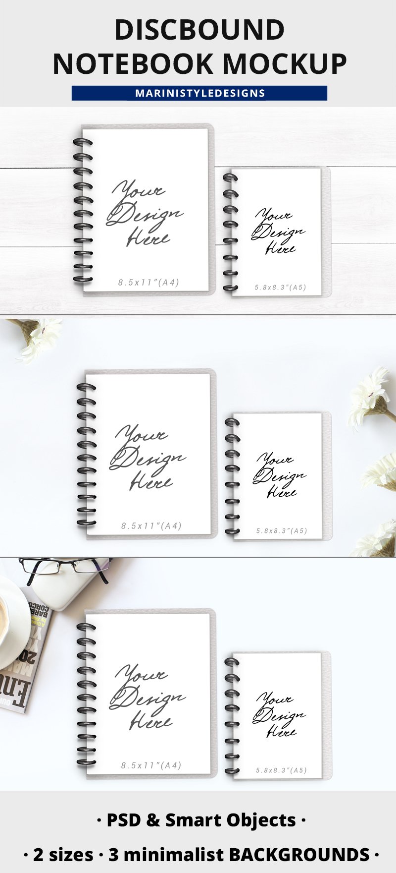 Discbound TUL Planner Mockup, Open Notebook Mockup, 1088 (429544 ...