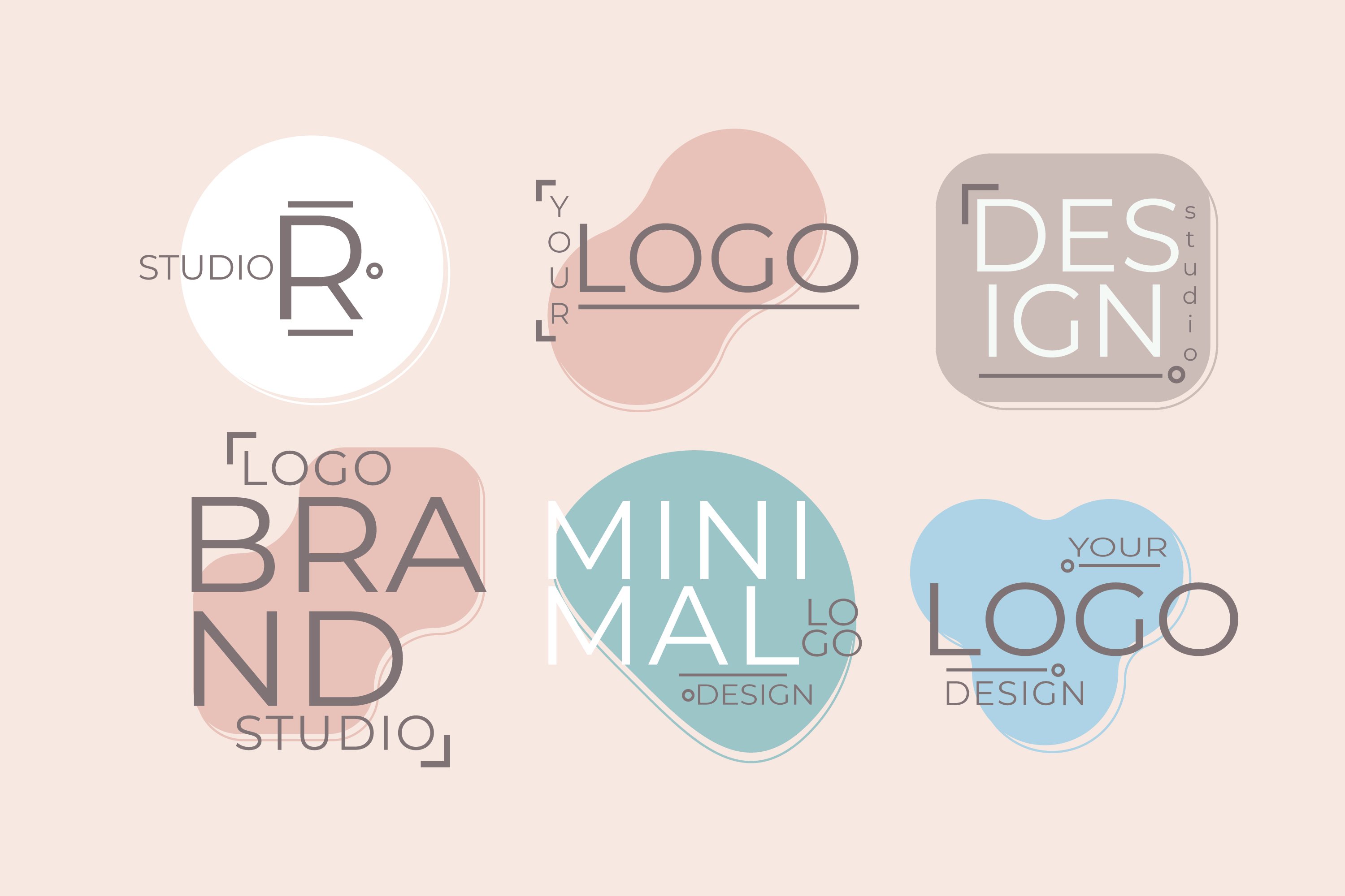 Minimal Logo Collection With Pastel Colors