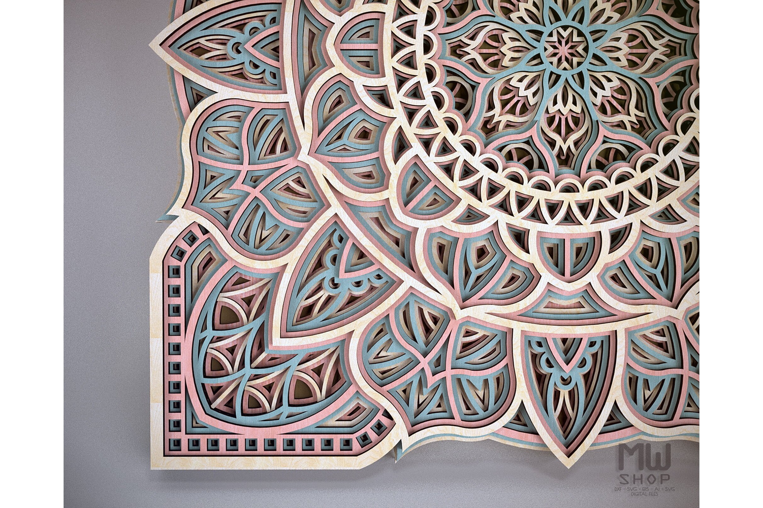 M06 - Multilayer Mandala DXF pattern for cutting machines (578785 ...