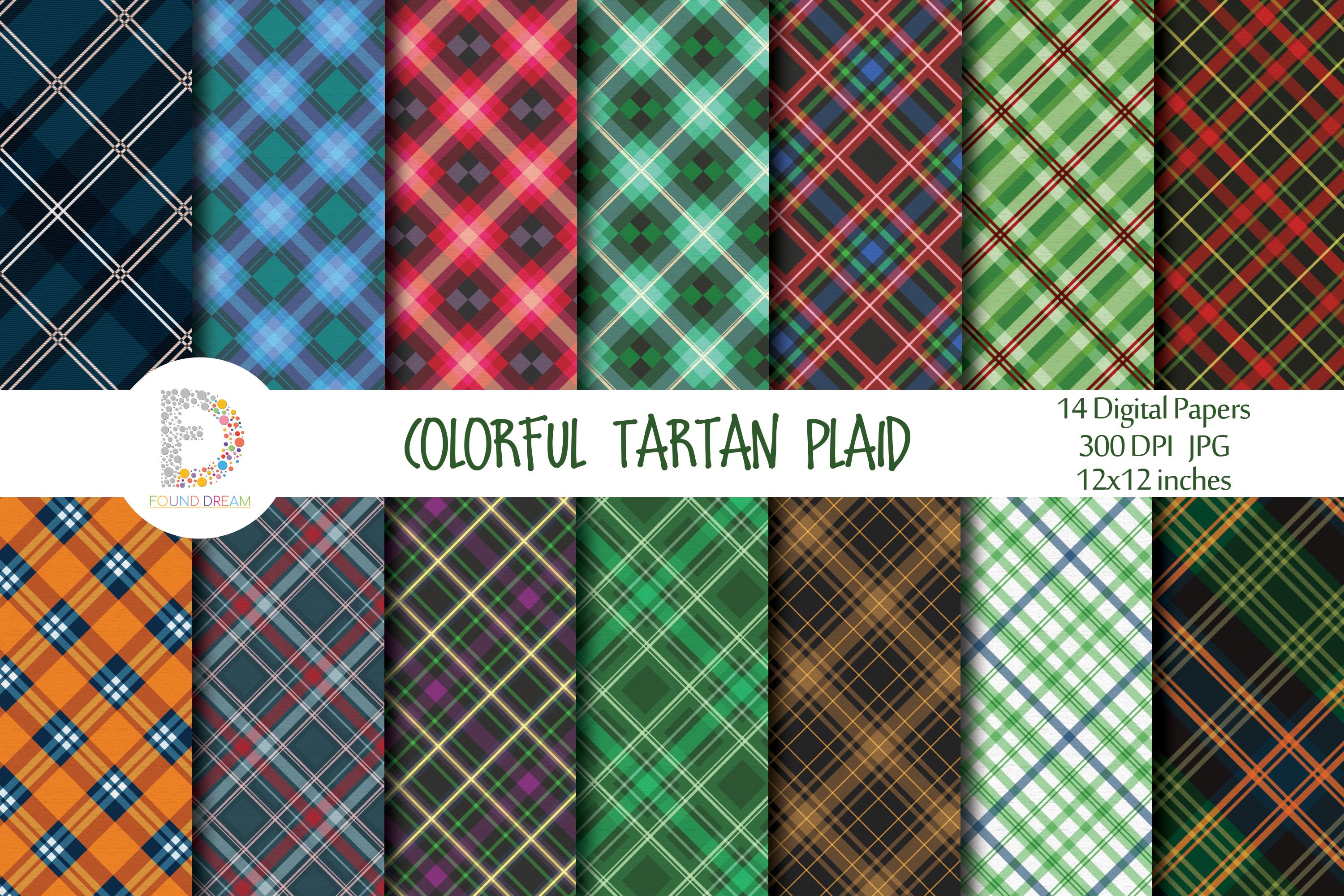 Tartan Plaid Digital Papers| 12 x 12 inches (475292) | Patterns ...