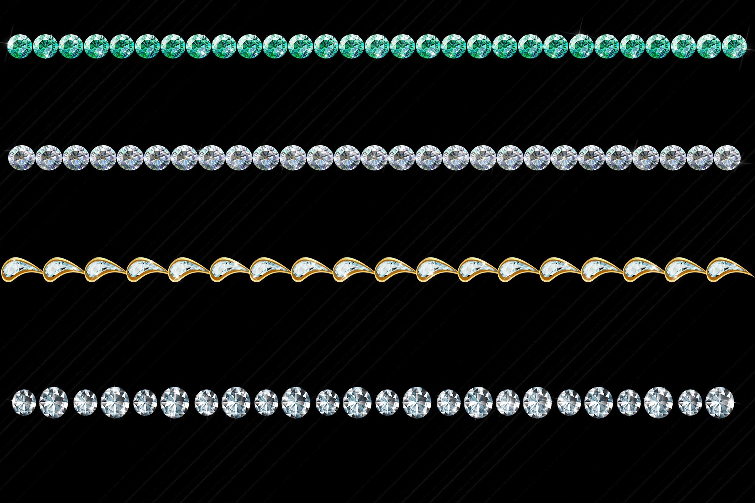 Gemstone/Diamonds Borders Clip Art (564402) | Illustrations | Design ...