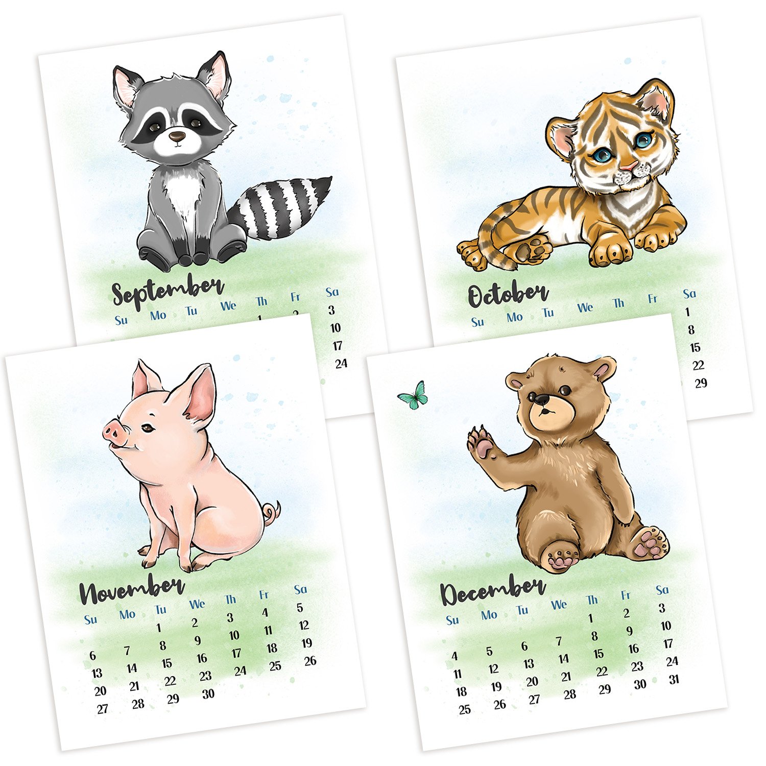 Cute Animal Calendar