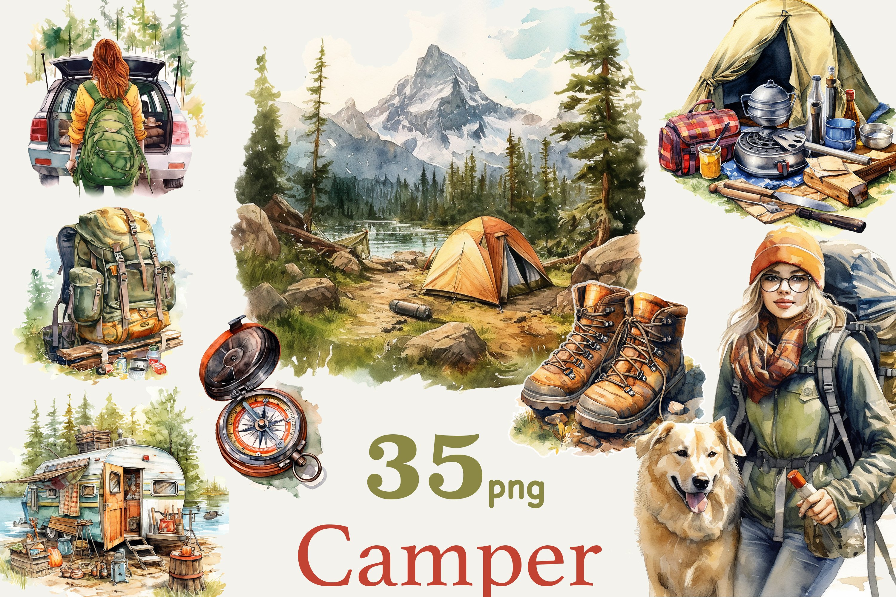 Mountain Hiking Clipart