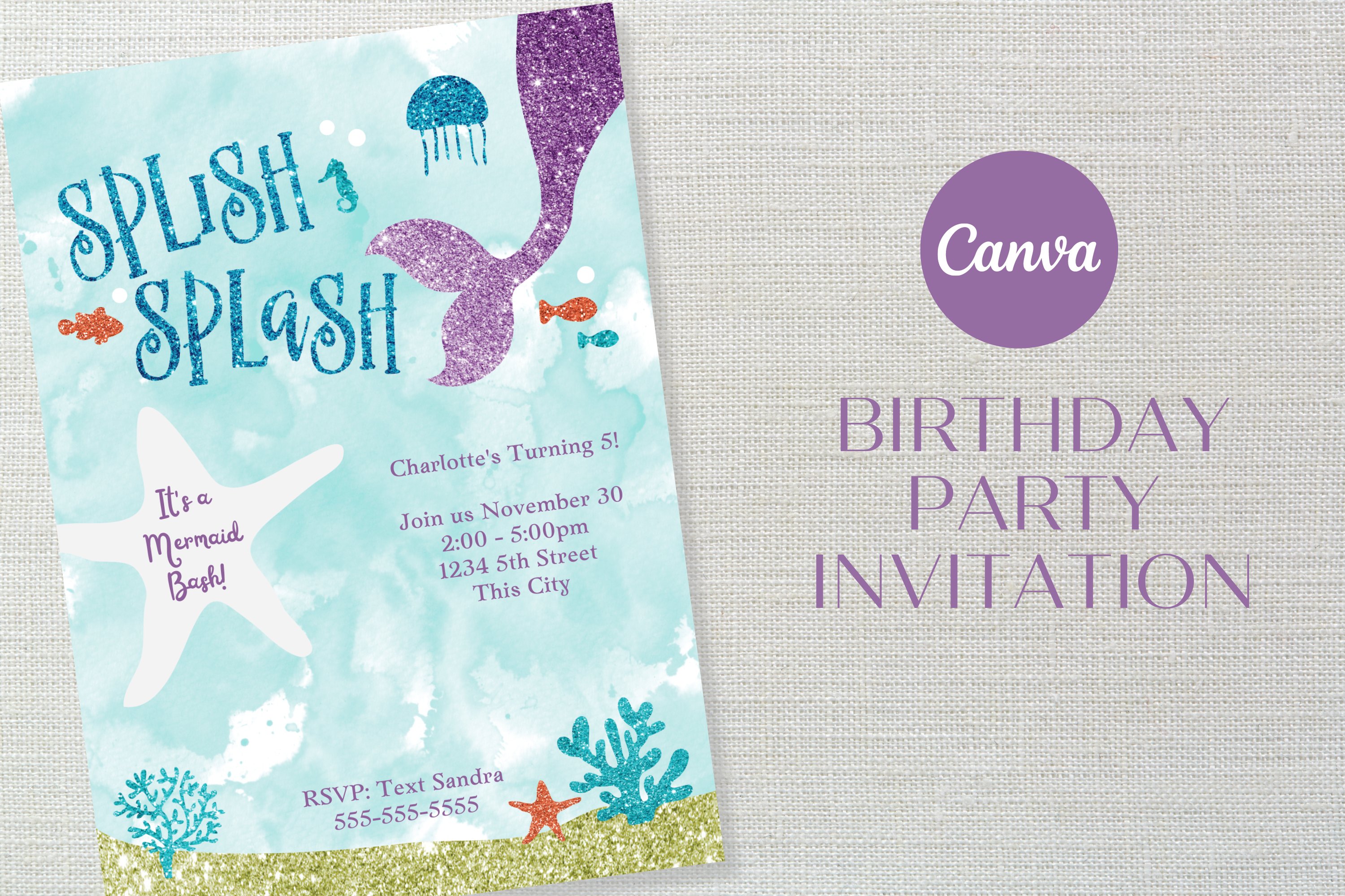 Splish Splash Mermaid Font Mermaid Splish Splash Pink Gold Birthday