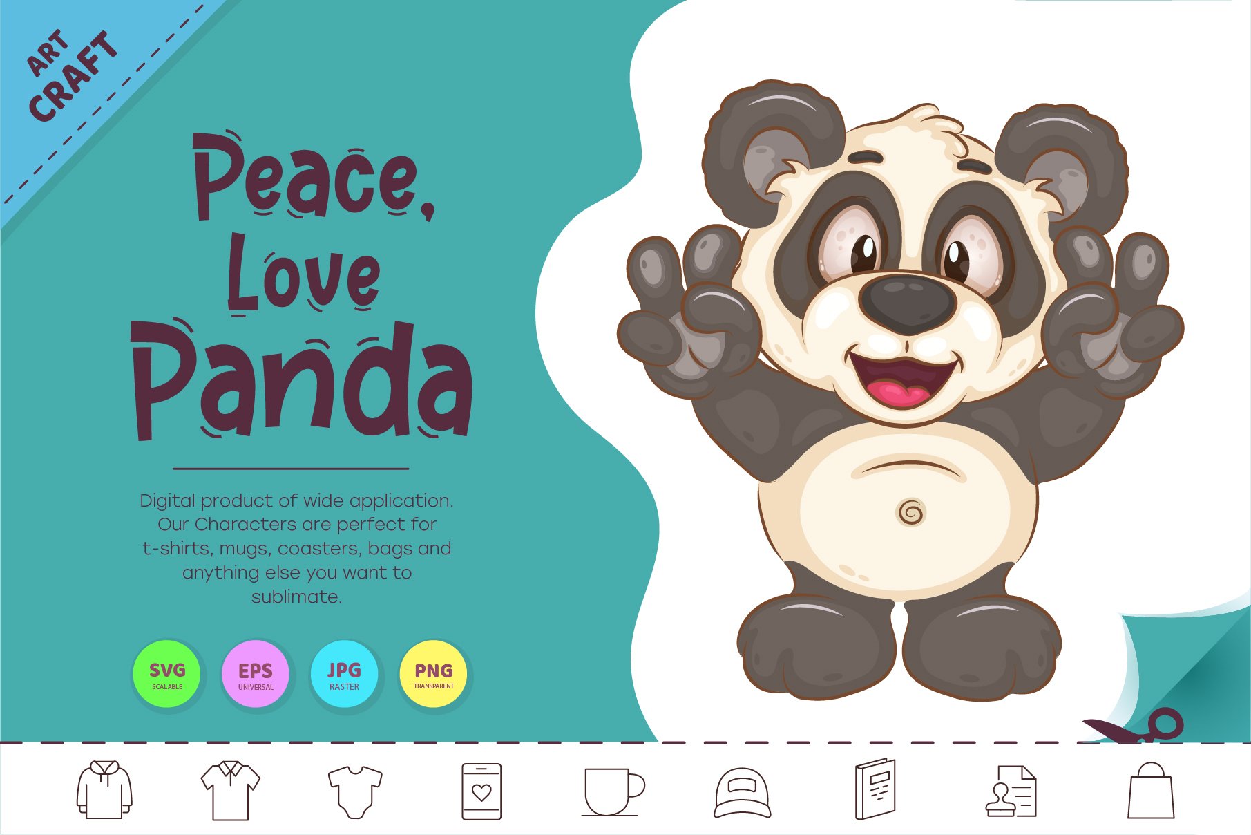 Panda Cartoon Love