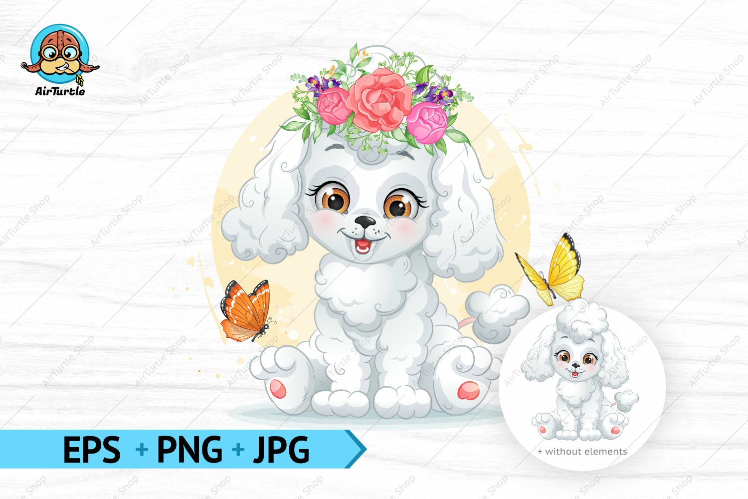 Cute Poodle Clipart| Cartoon Puppy Clipart, Dog PNG (1896268) | Clipart ...