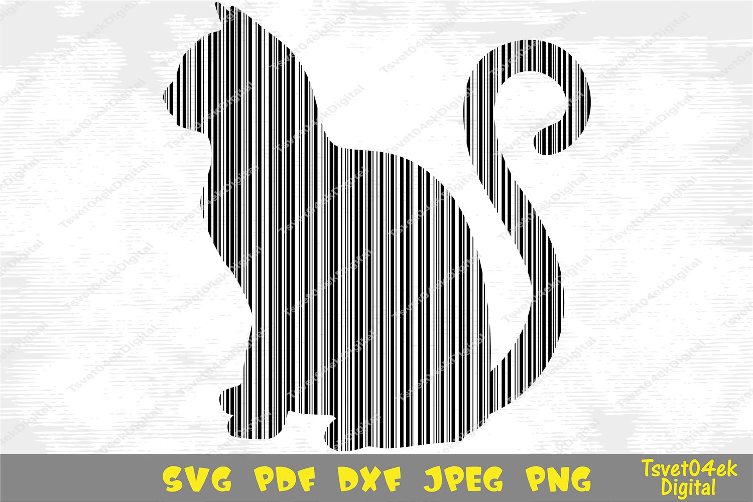 Barcode cat silhouette illustration (1757715) | Illustrations | Design ...