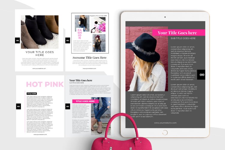 Hot Pink Fashion Canva template Ebook (409736) | Canva Templates ...